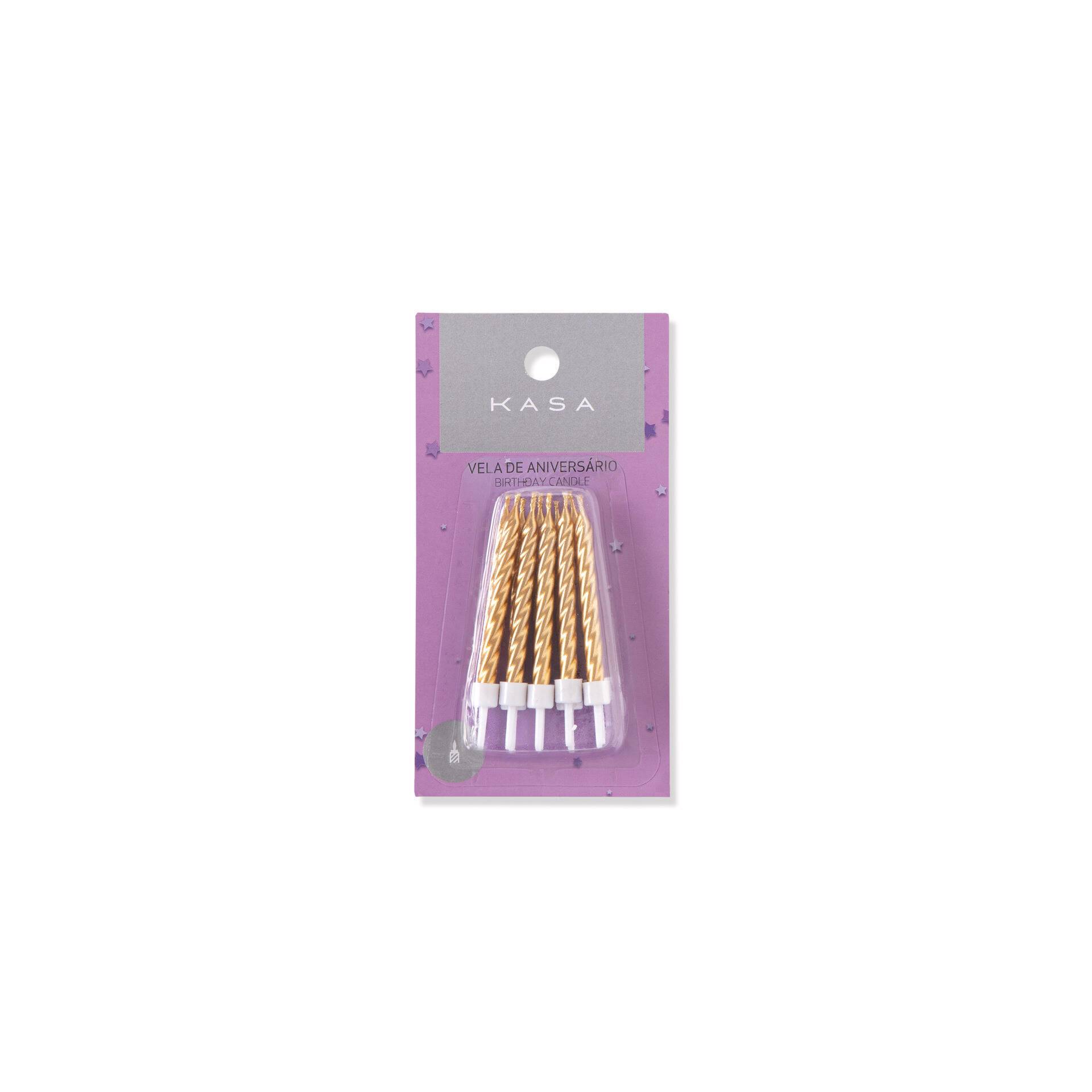 Velas Dourado Espiral Kasa - 10 un | Continente Online