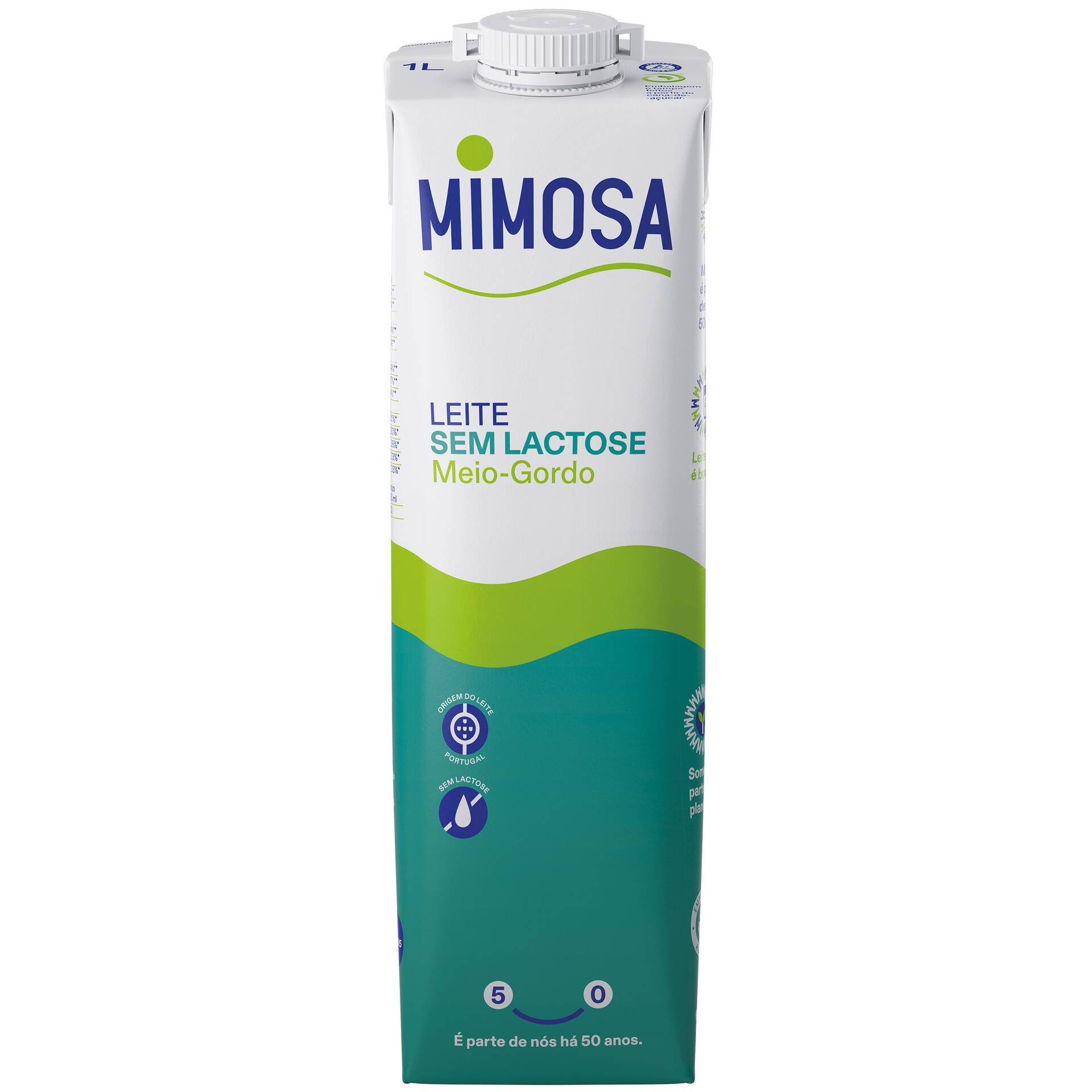 Leite UHT Meio Gordo sem Lactose emb. 1 lt - Mimosa | Continente