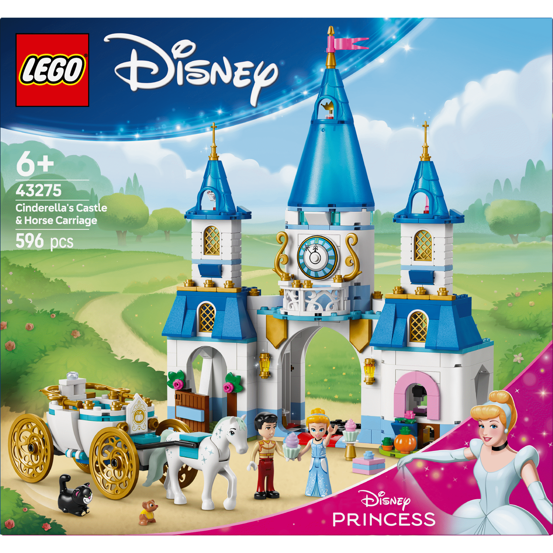 Castelo da Cinderela e Carruagem com Cavalos - 43275 LEGO Disney ...