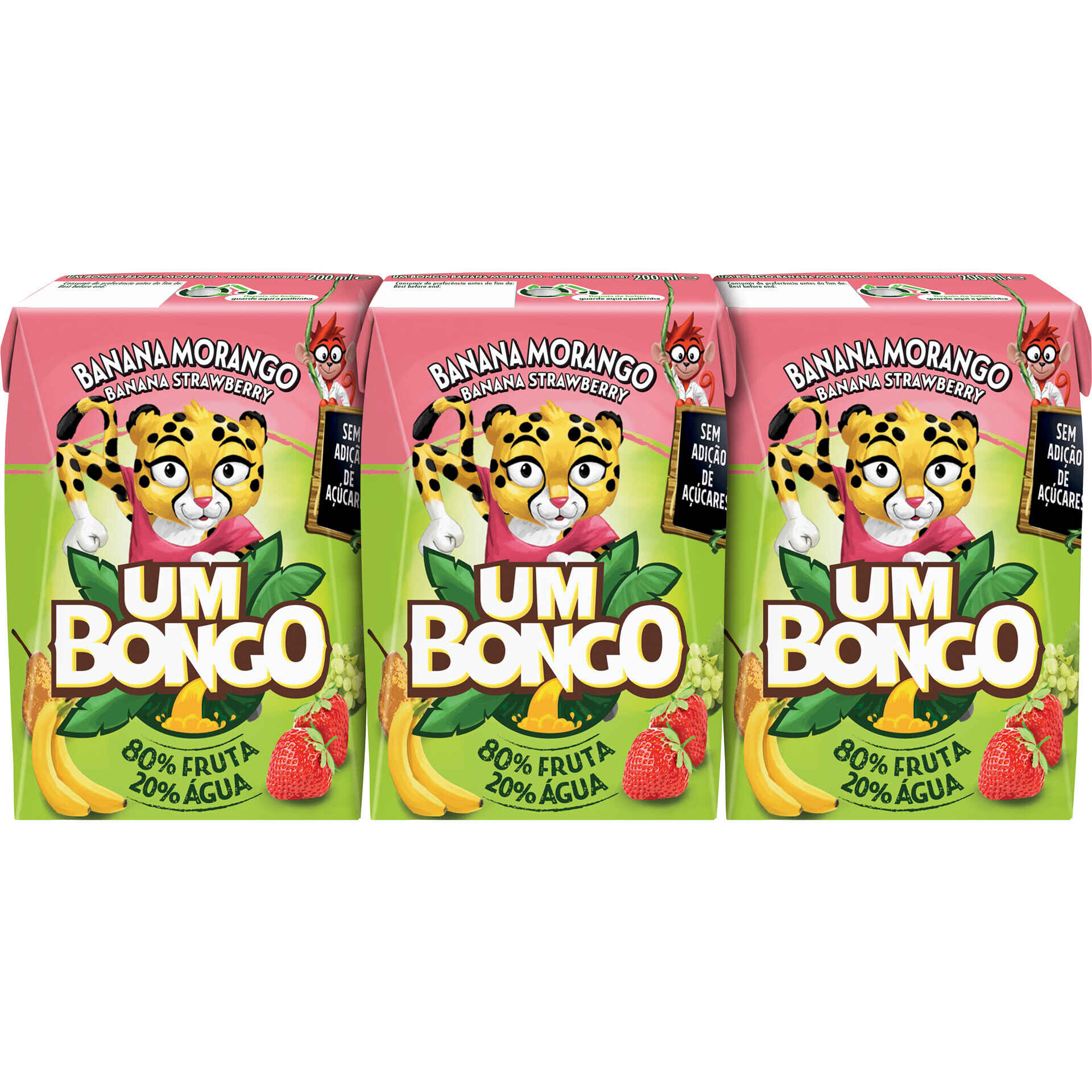 Néctar Banana e Morango Um Bongo - emb. 3 x 20 cl | Continente Online