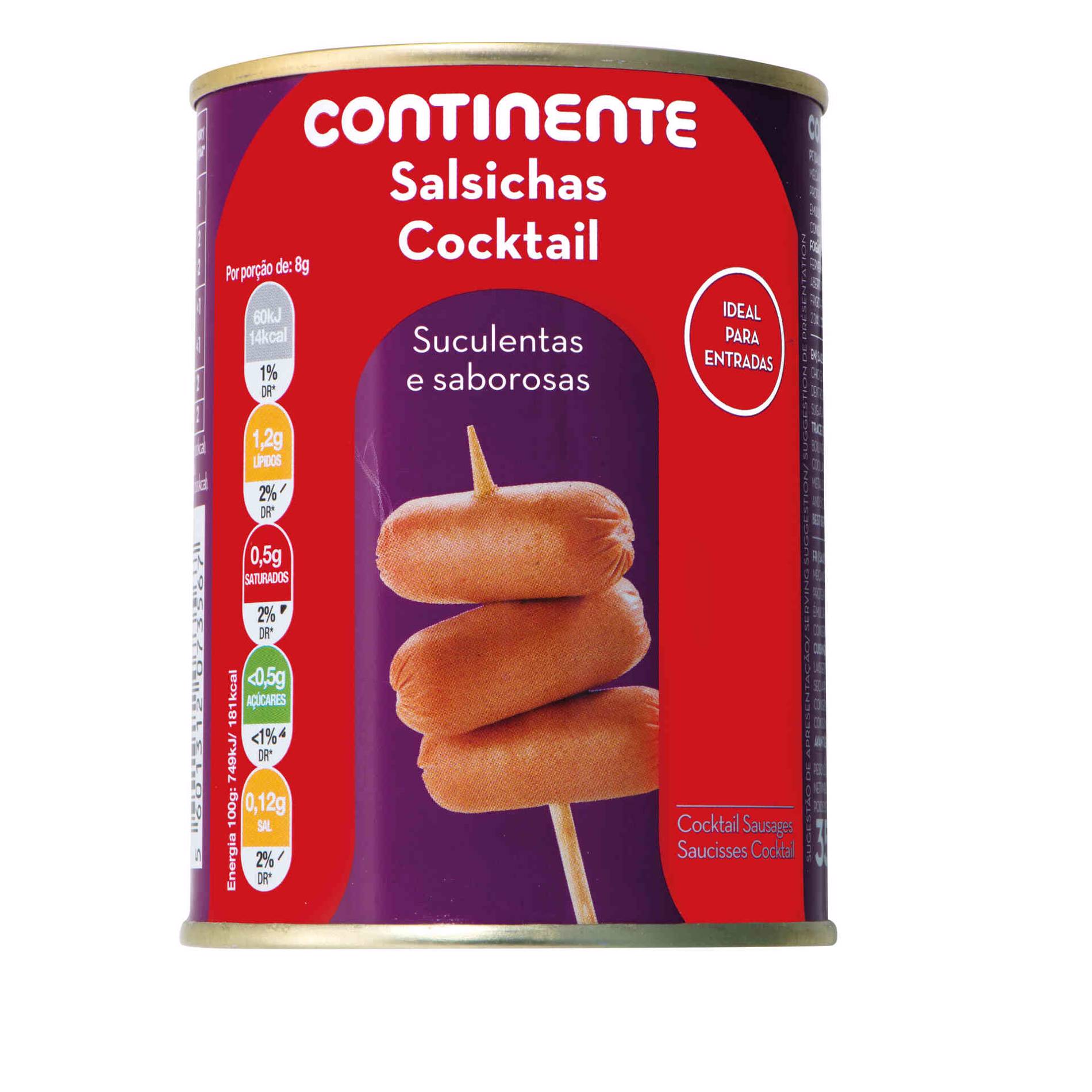 Salsichas Cocktail Lata Continente | Continente Online