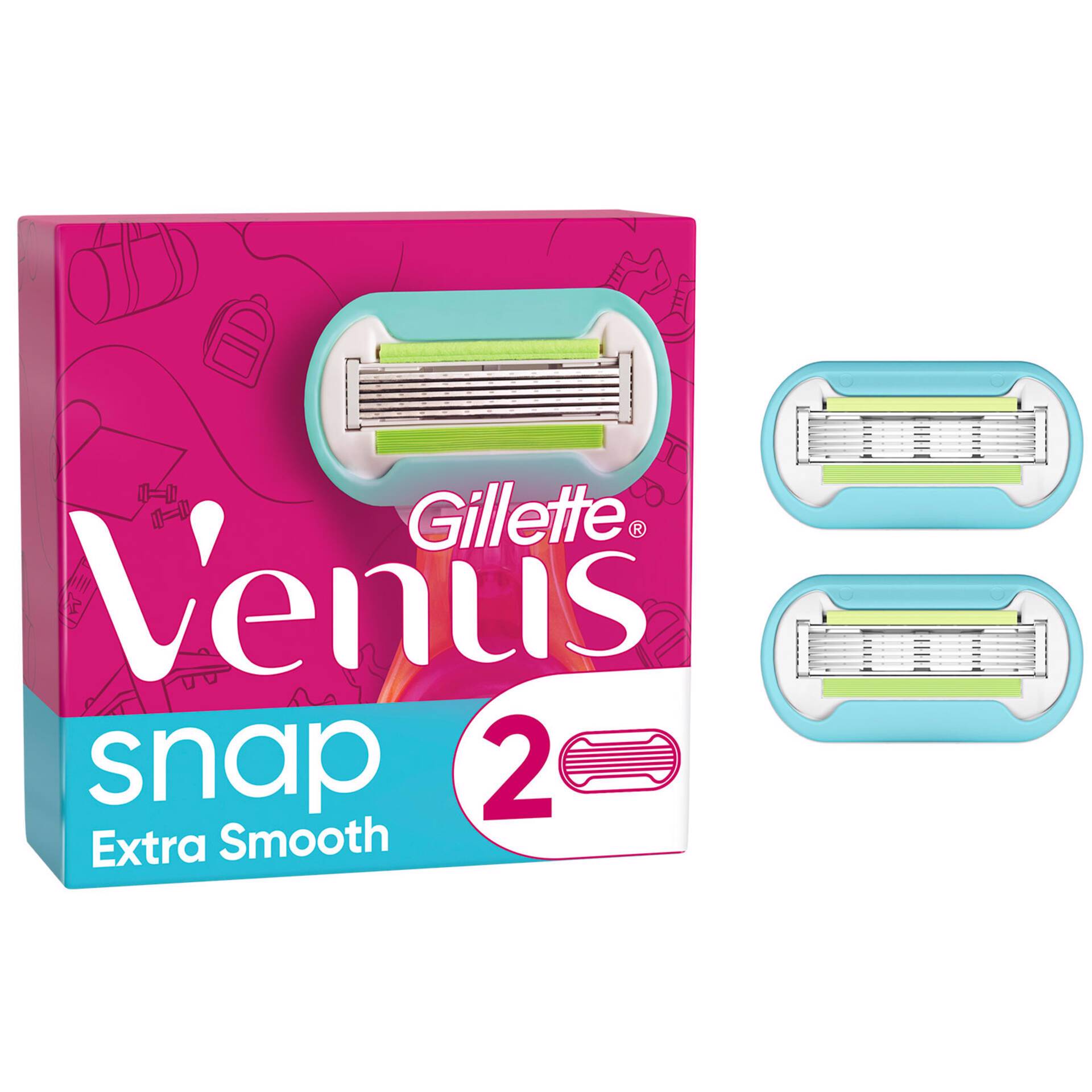 Recarga de Lâminas Venus Snap Extra Smooth Gillette - emb. 2 un ...