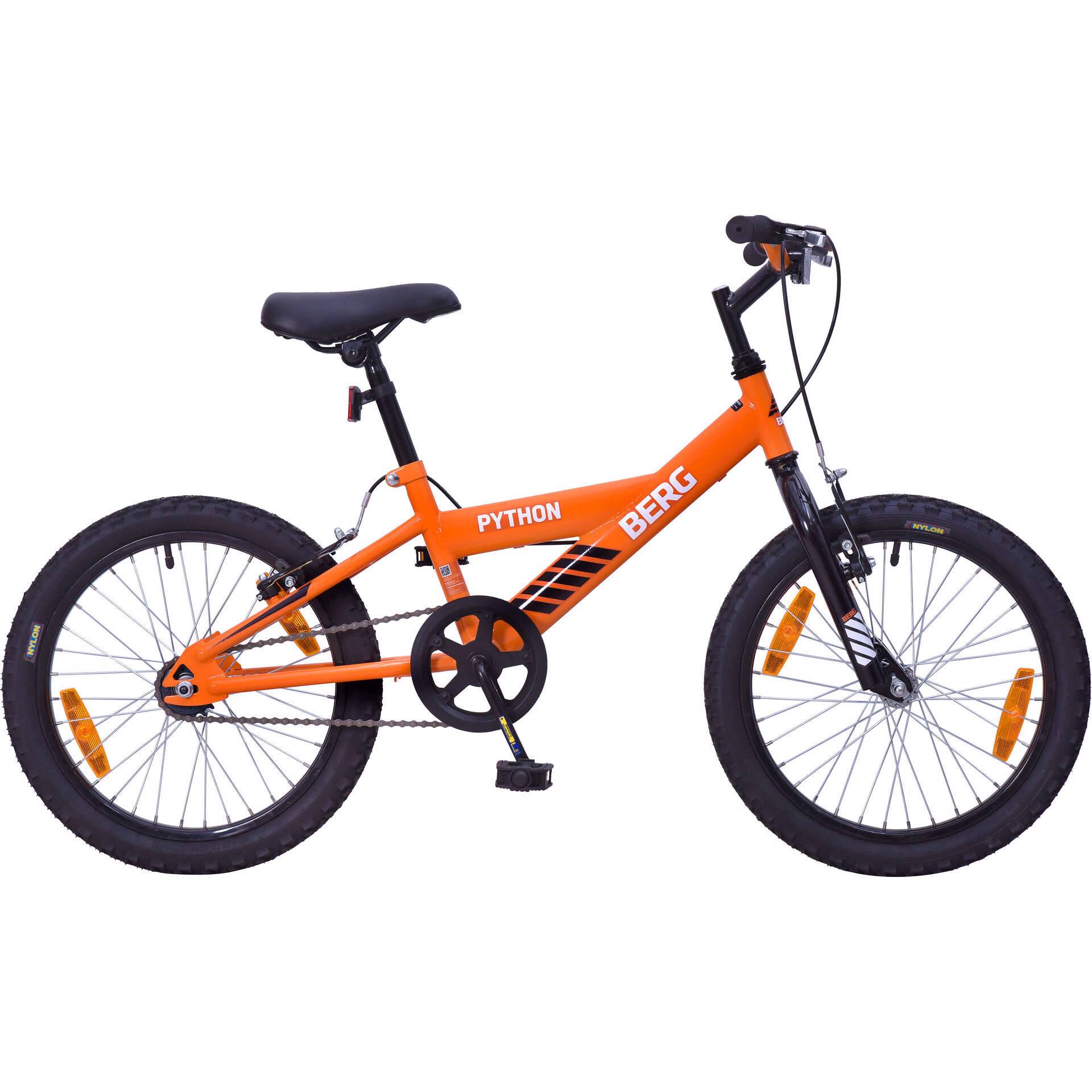 Bicicleta de Criança Python Roda 18'' 6-8 Anos Laranja Berg ...