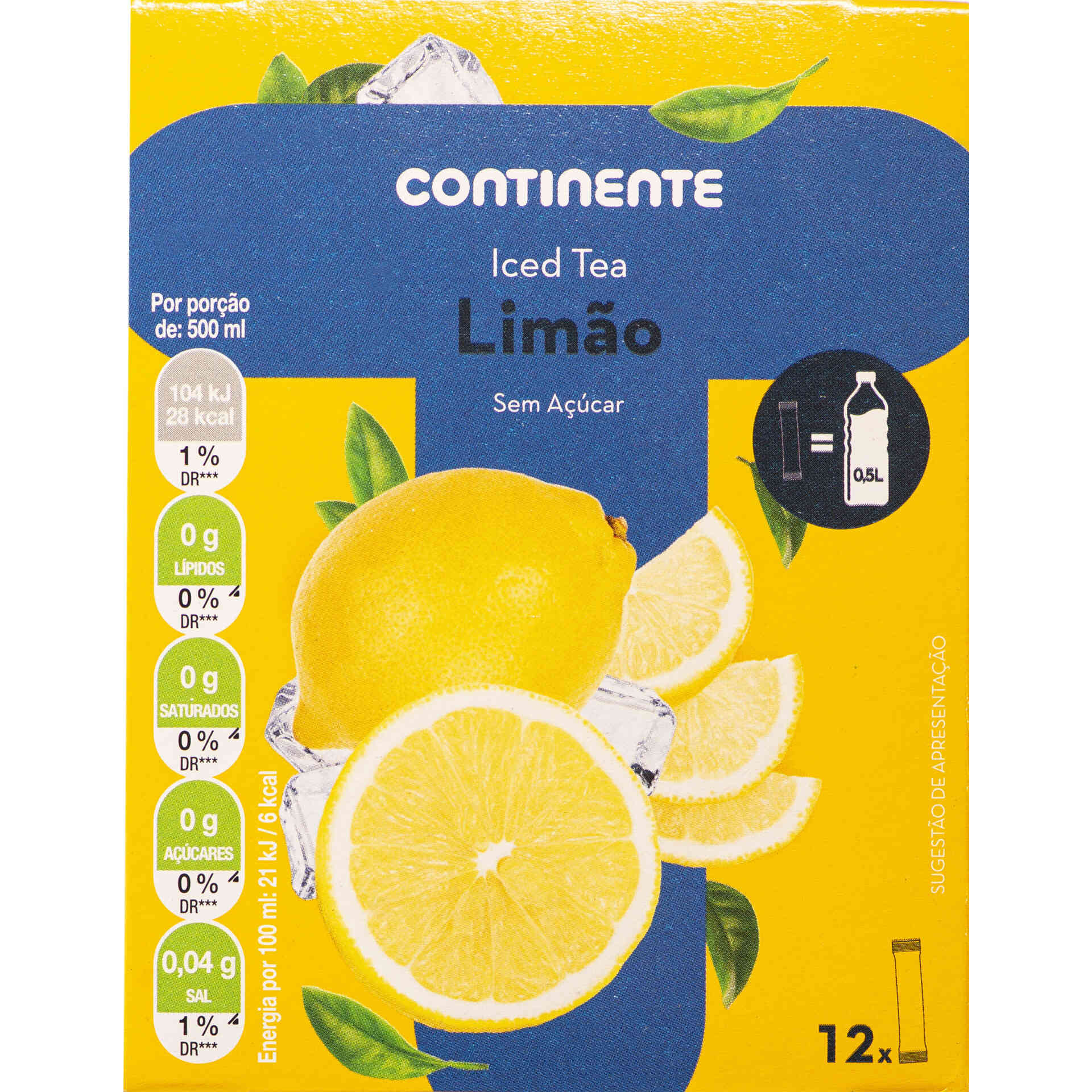 Refresco em Pó Ice Tea Limão Continente - emb. 12 x 3 gr | Continente ...