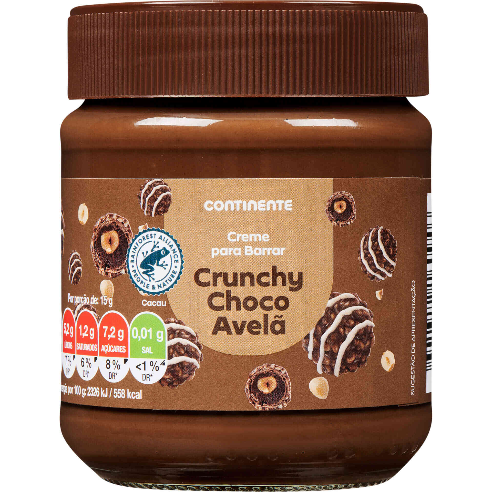 Creme para Barrar Crunchy Choco Avelã Continente | Continente Online