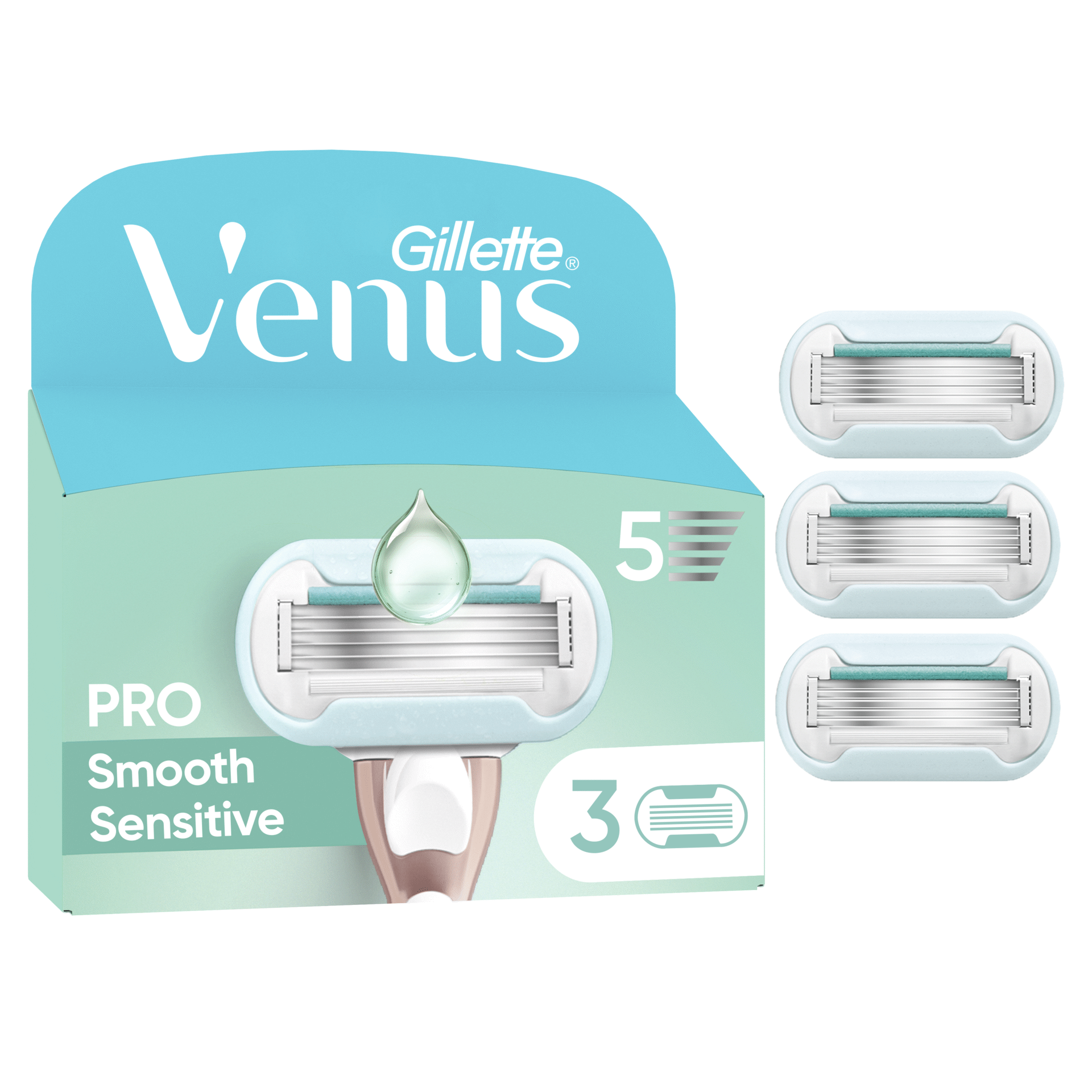 Recarga de Lâminas Venus Pro Smooth Sensitive Gillette Venus ...