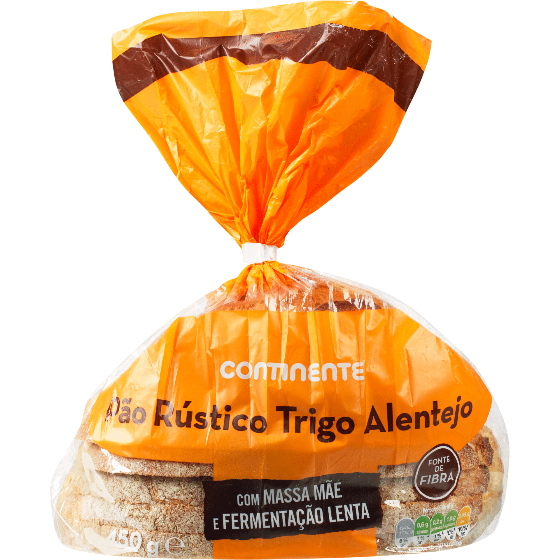 Pão Rústico Trigo Massa Mãe Fatiado Continente - emb. 450 gr ...