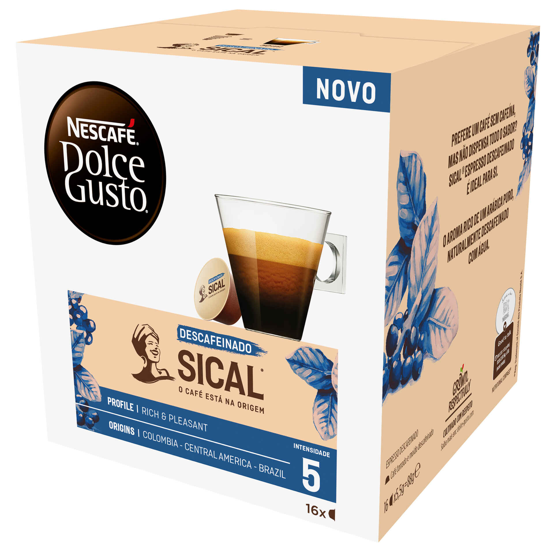 Cápsulas de Descafeinado Sical Int 5 Nescafé Dolce Gusto - emb. 16 un ...