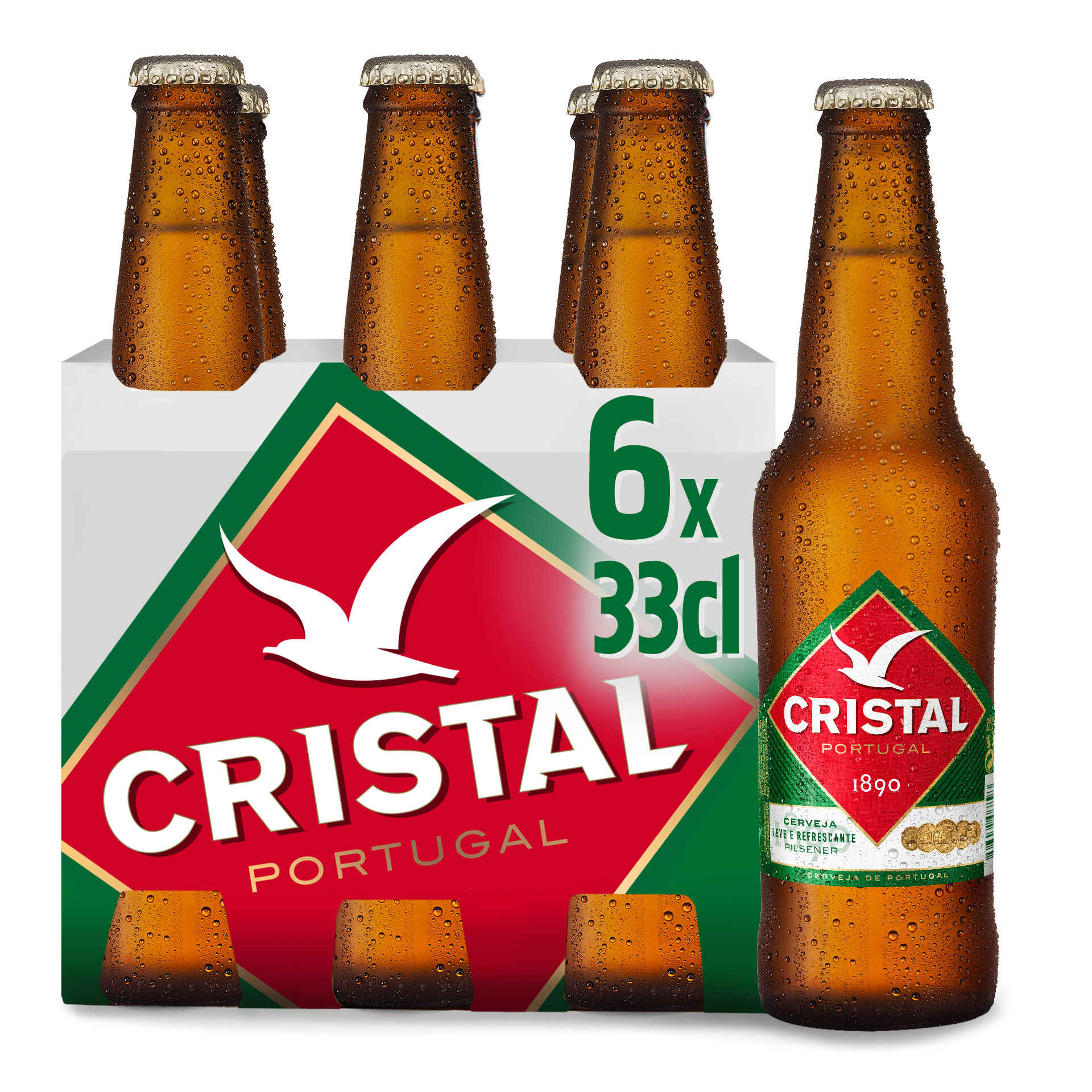 Cerveja com Álcool Cristal - emb. 6 x 33 cl | Continente Online