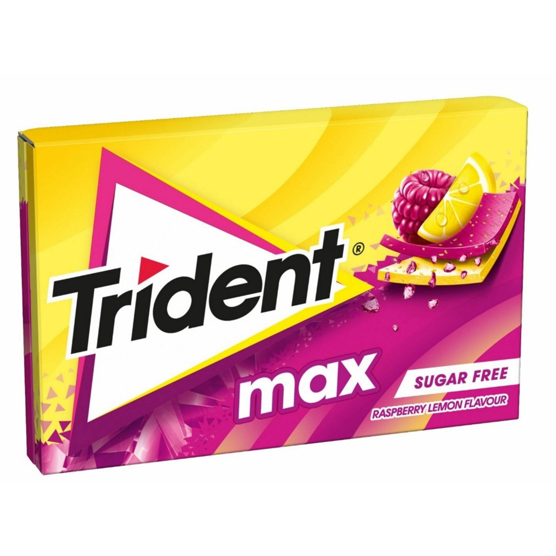 Pastilhas Elásticas Max Slab Framboesa Limão Trident - emb. 23 gr ...