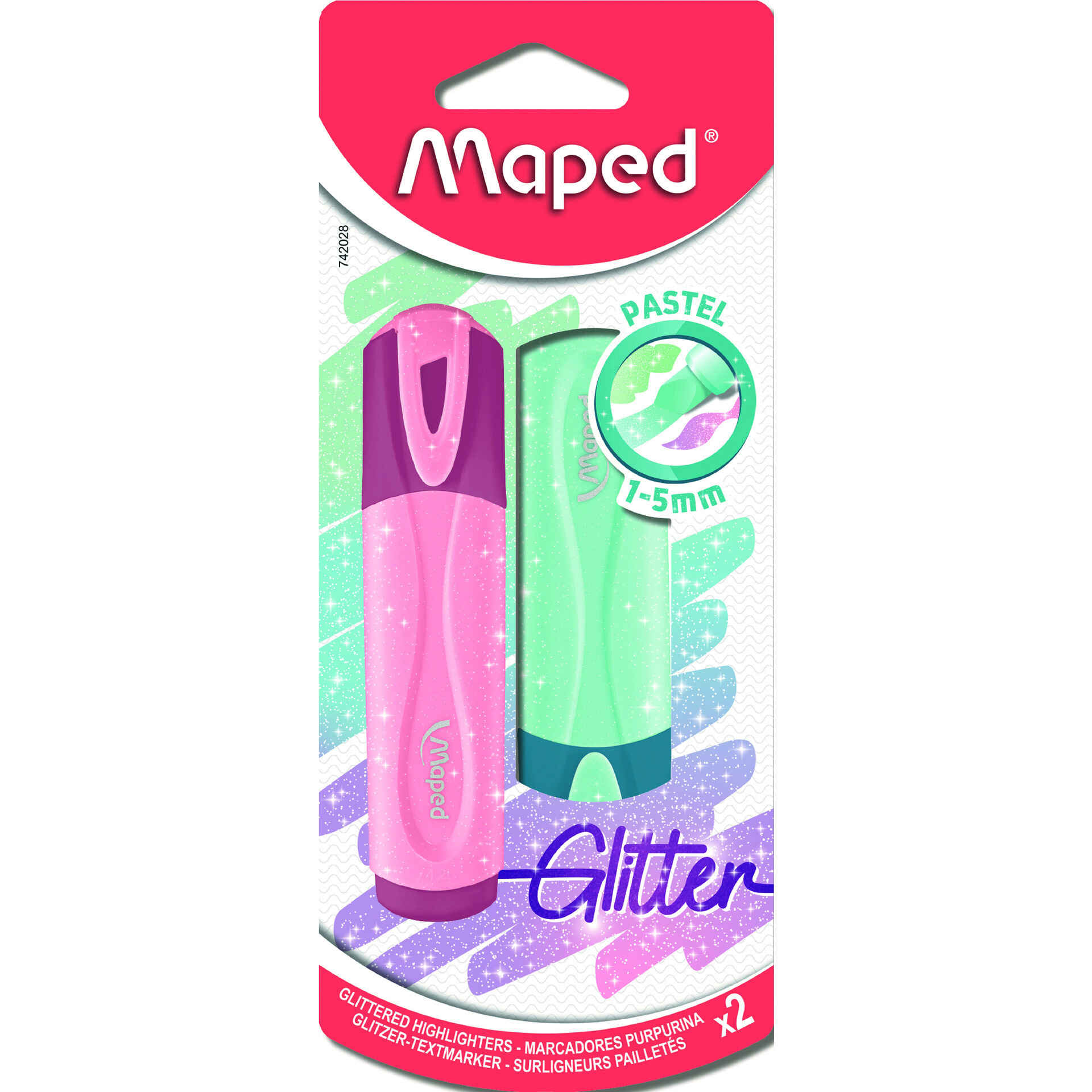 Sublinhador de Tinta Fluorescente Glitter (várias cores) Maped ...