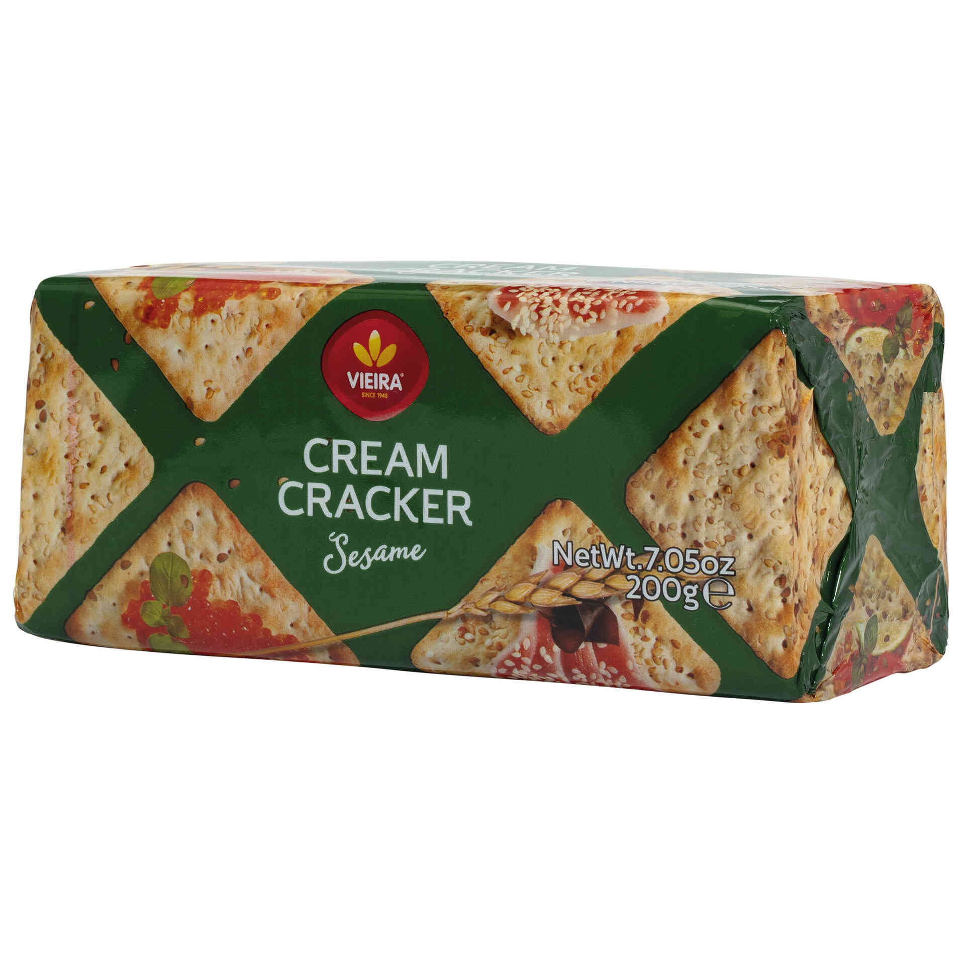 Bolachas Cream Cracker de Sésamo emb. 200 gr - Vieira | Continente