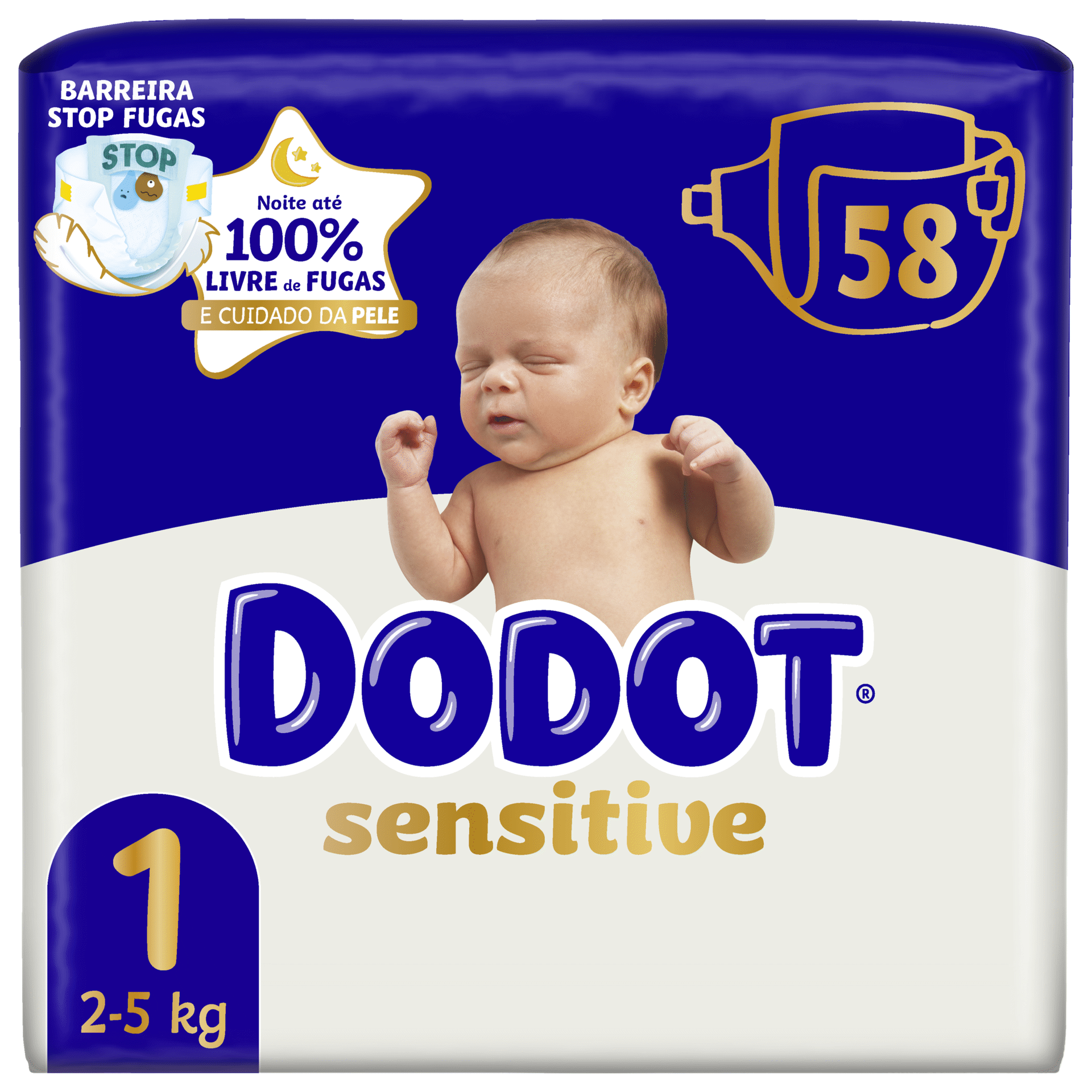 Fraldas Sensitive 2-5kg T1 Dodot | Continente Online
