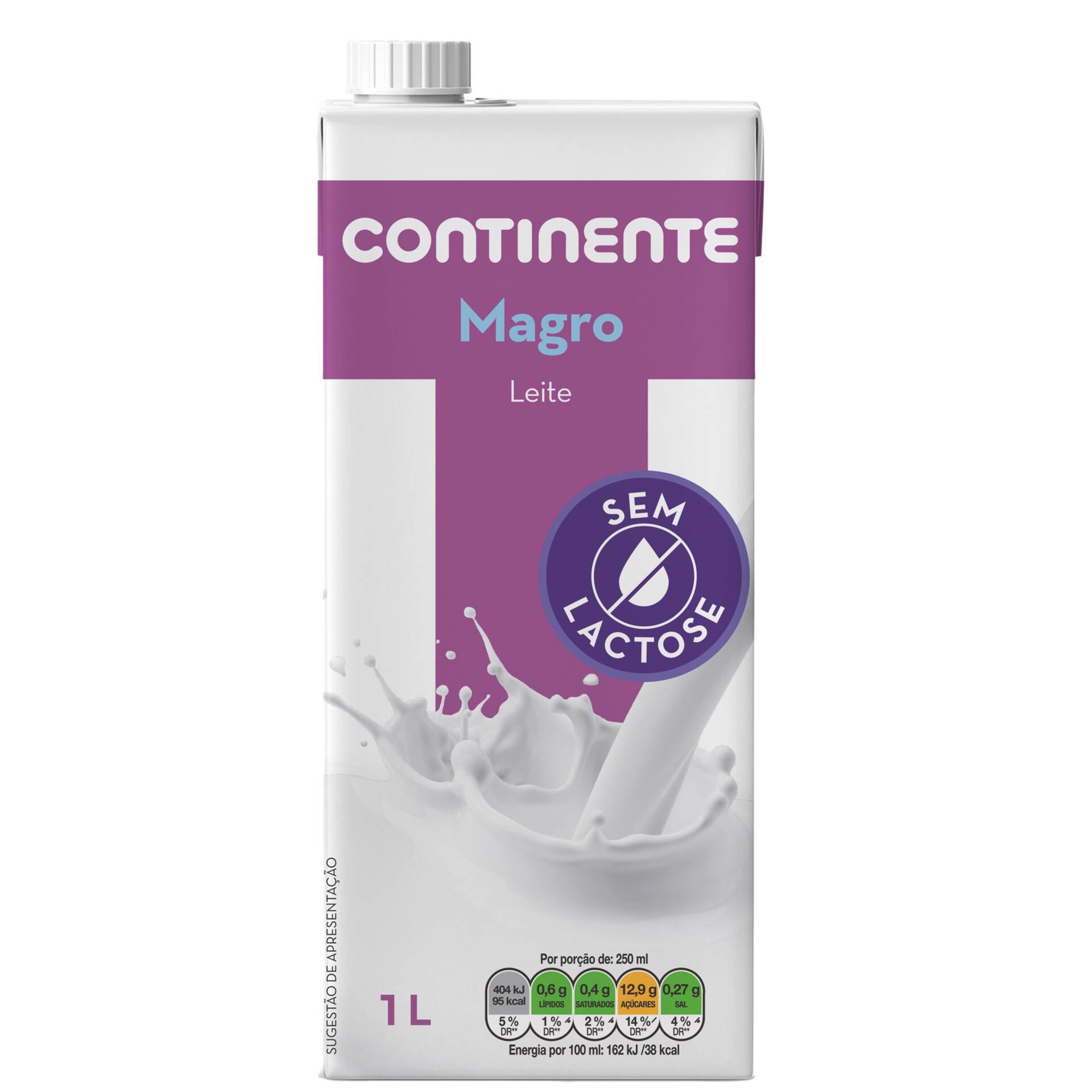 Leite UHT Magro sem Lactose Continente - emb. 1 lt | Continente Online