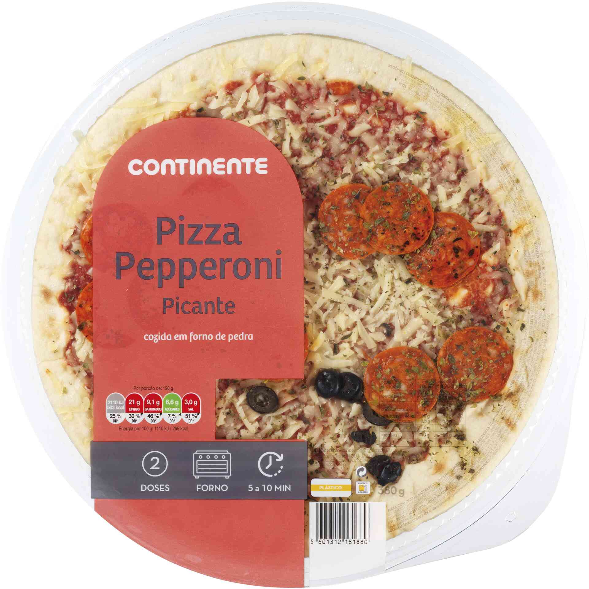 Pizza Fresca Pepperoni Picante Continente - emb. 380 gr | Continente Online