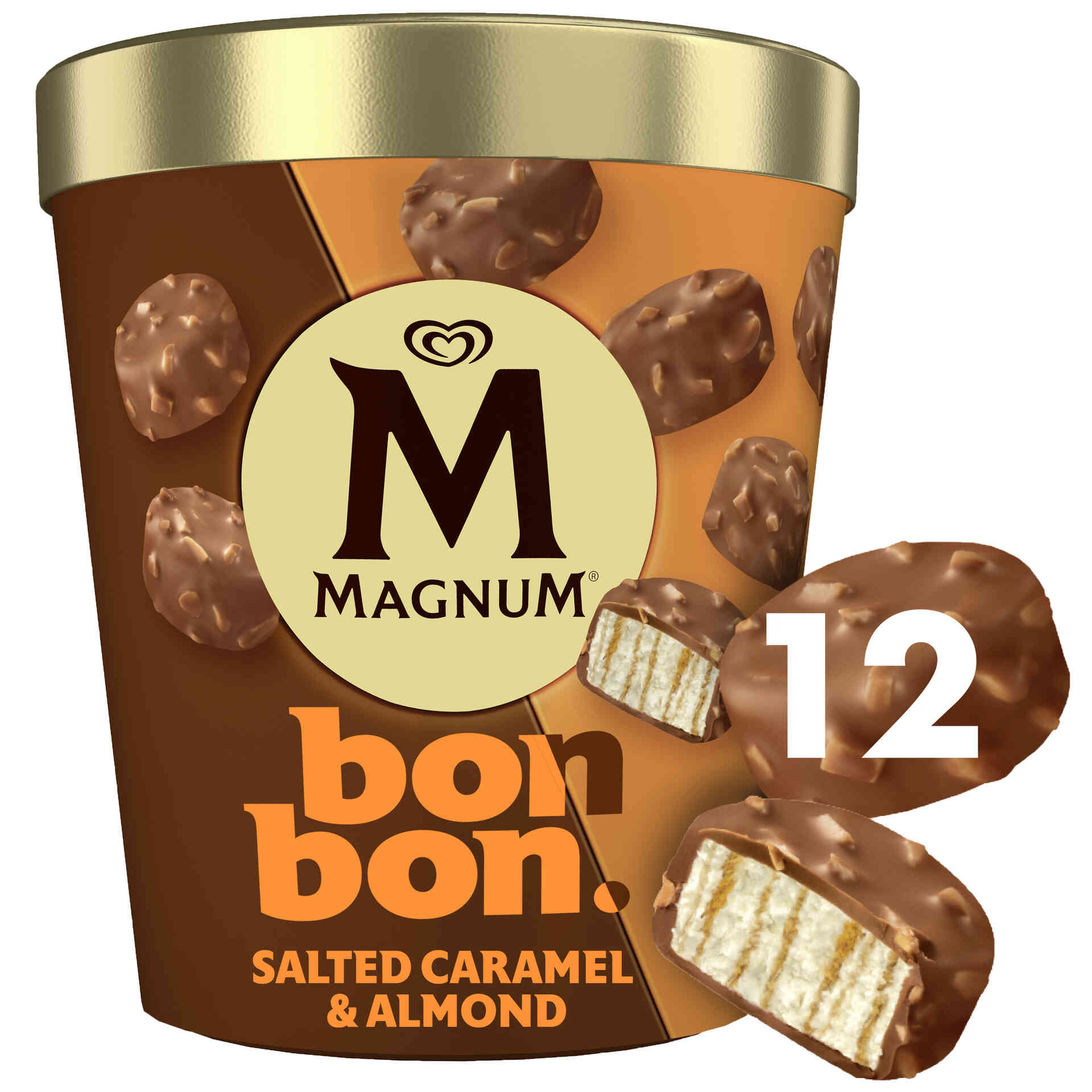 Gelado Bombom Caramelo Salgado e Amêndoas Magnum - emb. 204 ml (12 un ...