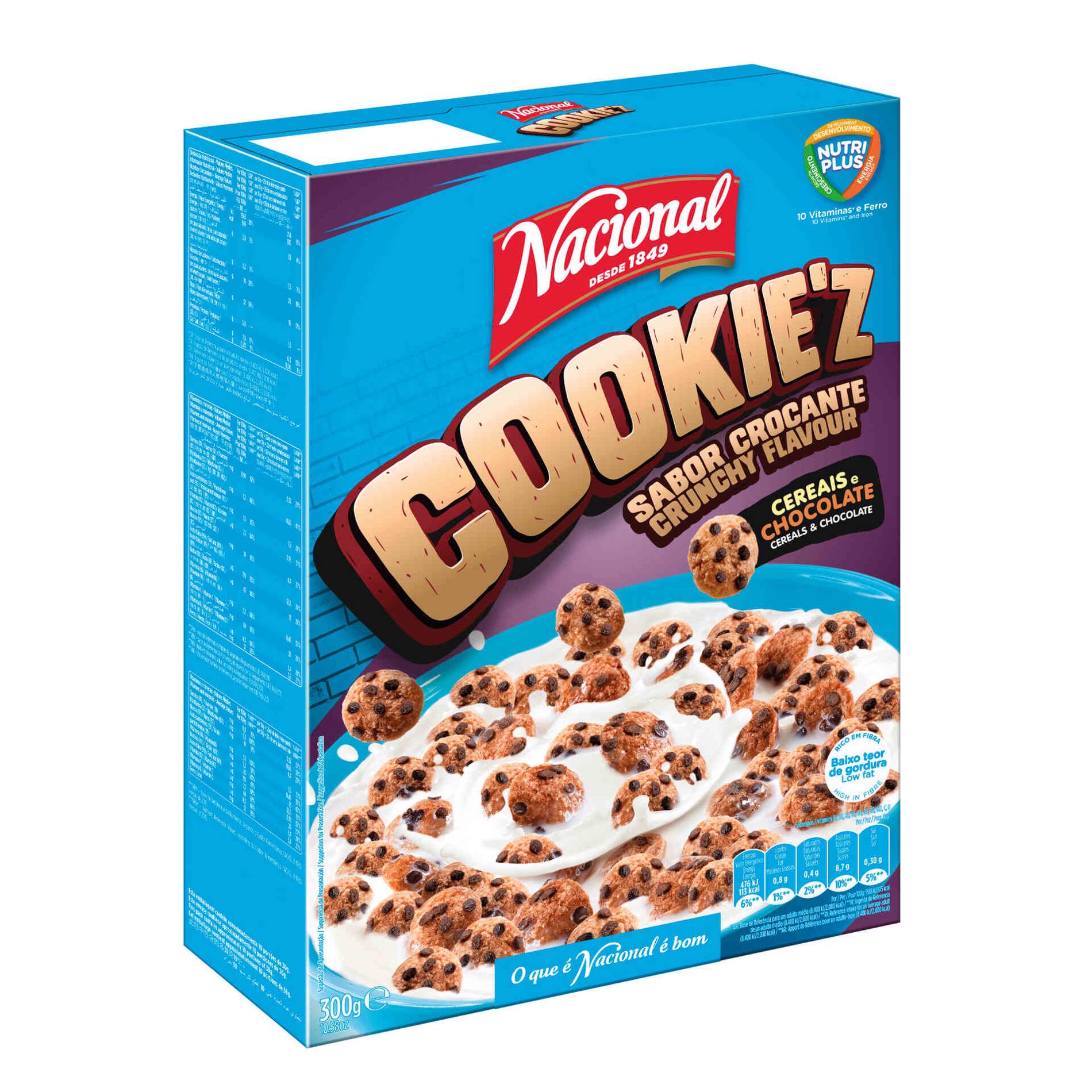 Cereais Cookie'z Chocolate Nacional - emb. 300 gr | Continente Online
