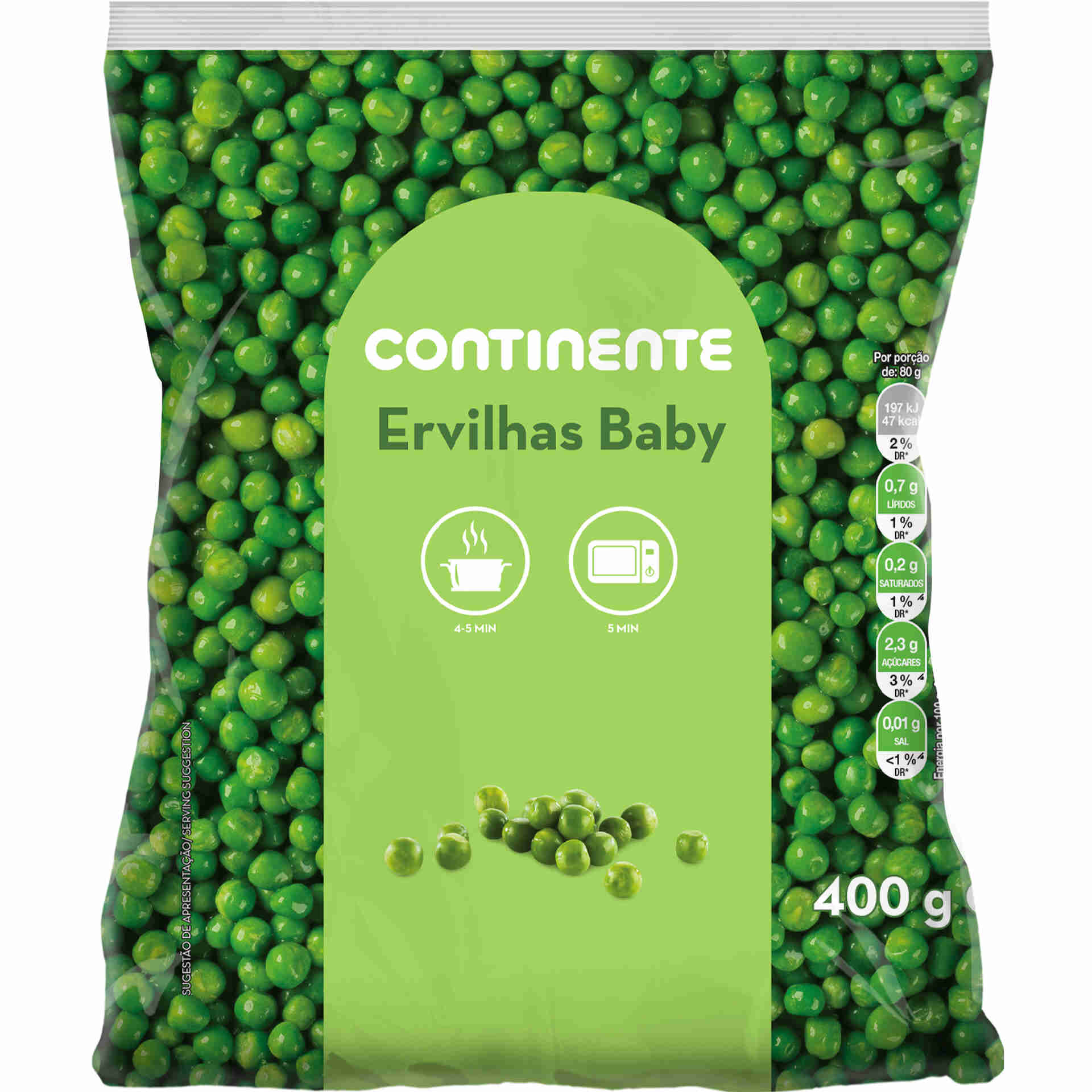 Ervilhas Baby Continente - emb. 400 gr | Continente Online
