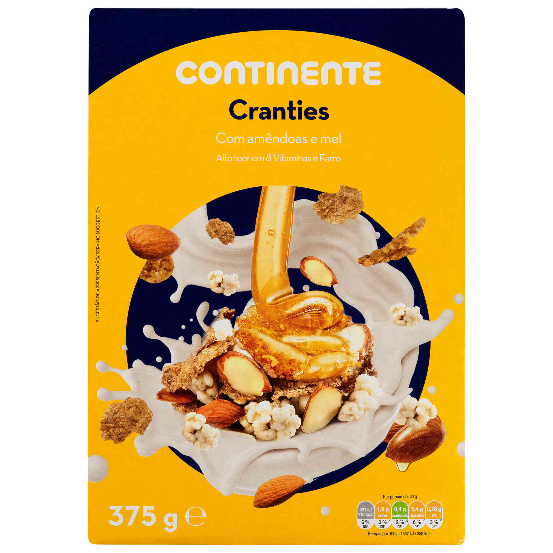 Cereais Cranties Amêndoas e Mel - emb. 375 gr - Continente | Continente ...