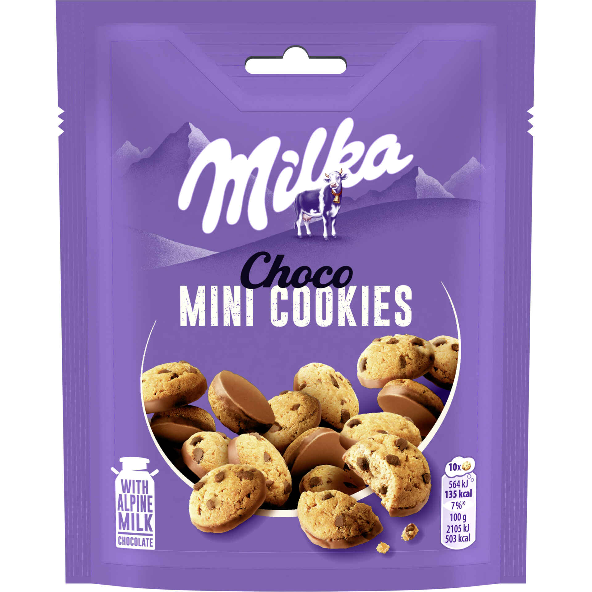Bolachas Cookies Mini Pepitas de Chocolate Milka - emb. 110 gr ...
