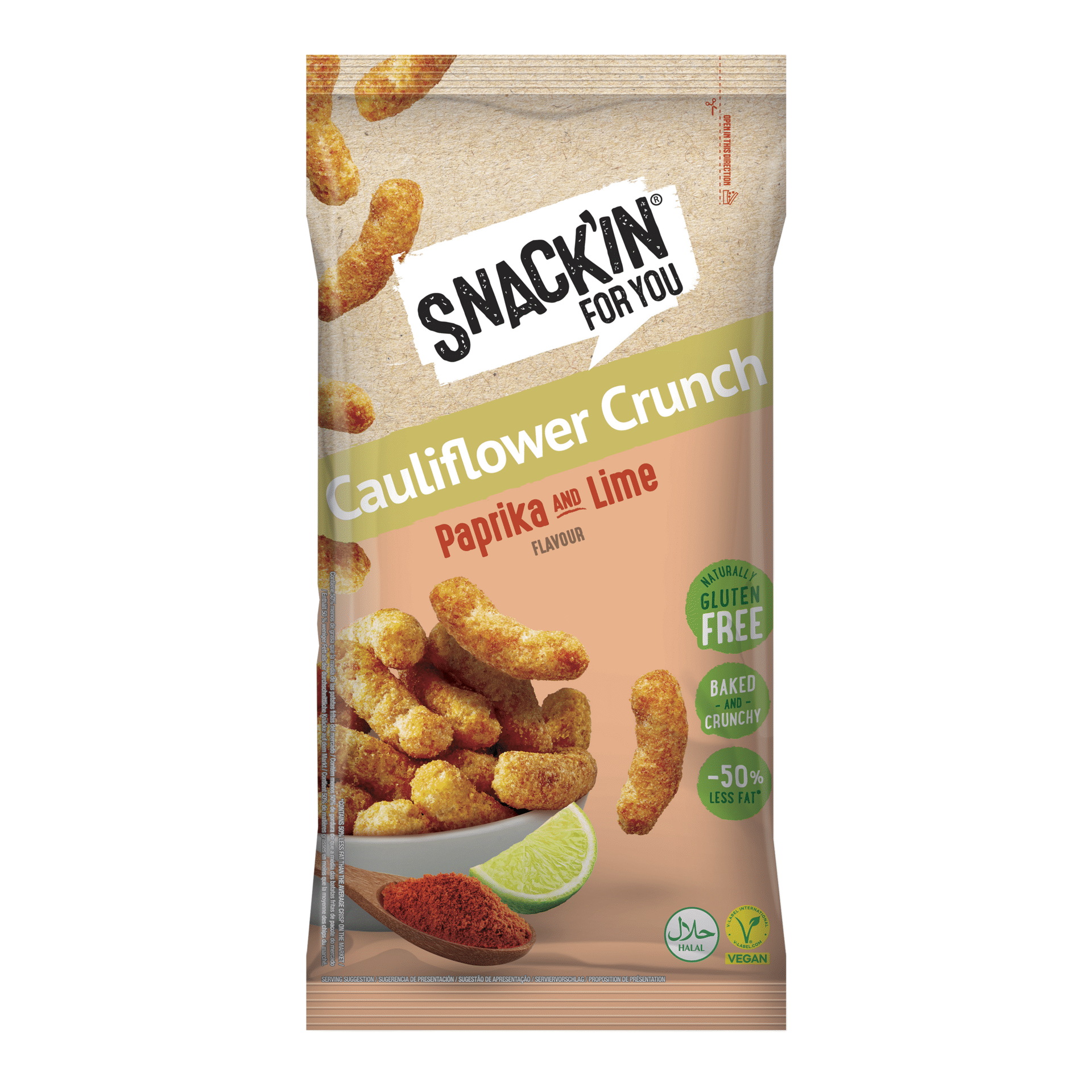 Snack Cauliflower Crunch Paprika e Lima Snack'In | Continente Online