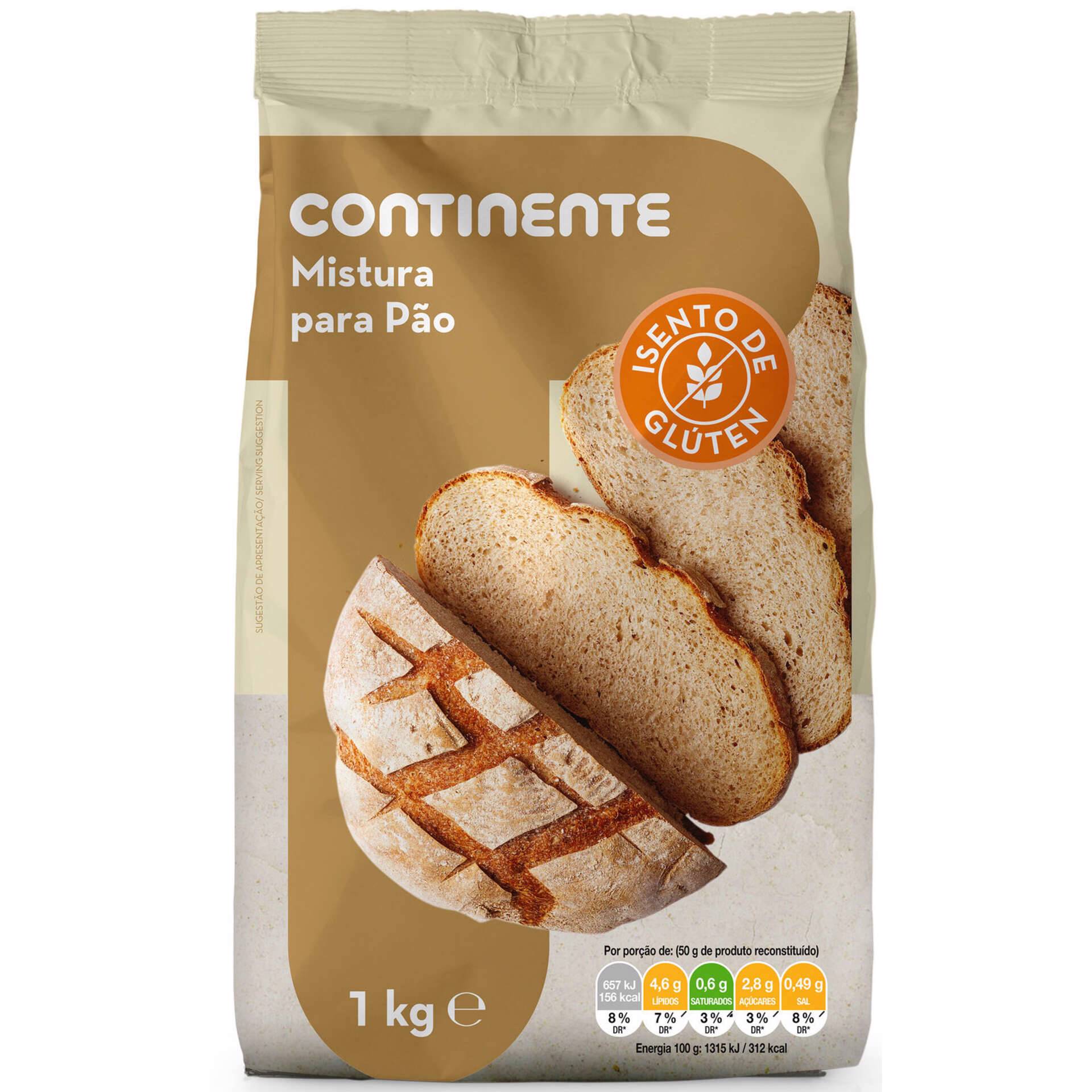 Farinha para Pão sem Glúten Continente - emb. 1 kg | Continente Online