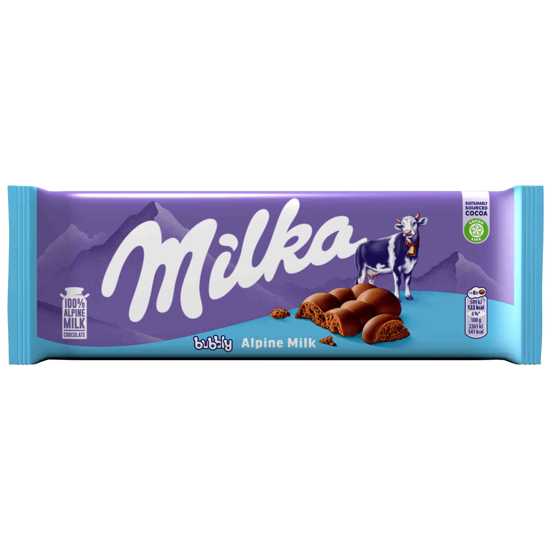Tablete de Chocolate de Leite Bubbly Milka - emb. 90 gr | Continente Online