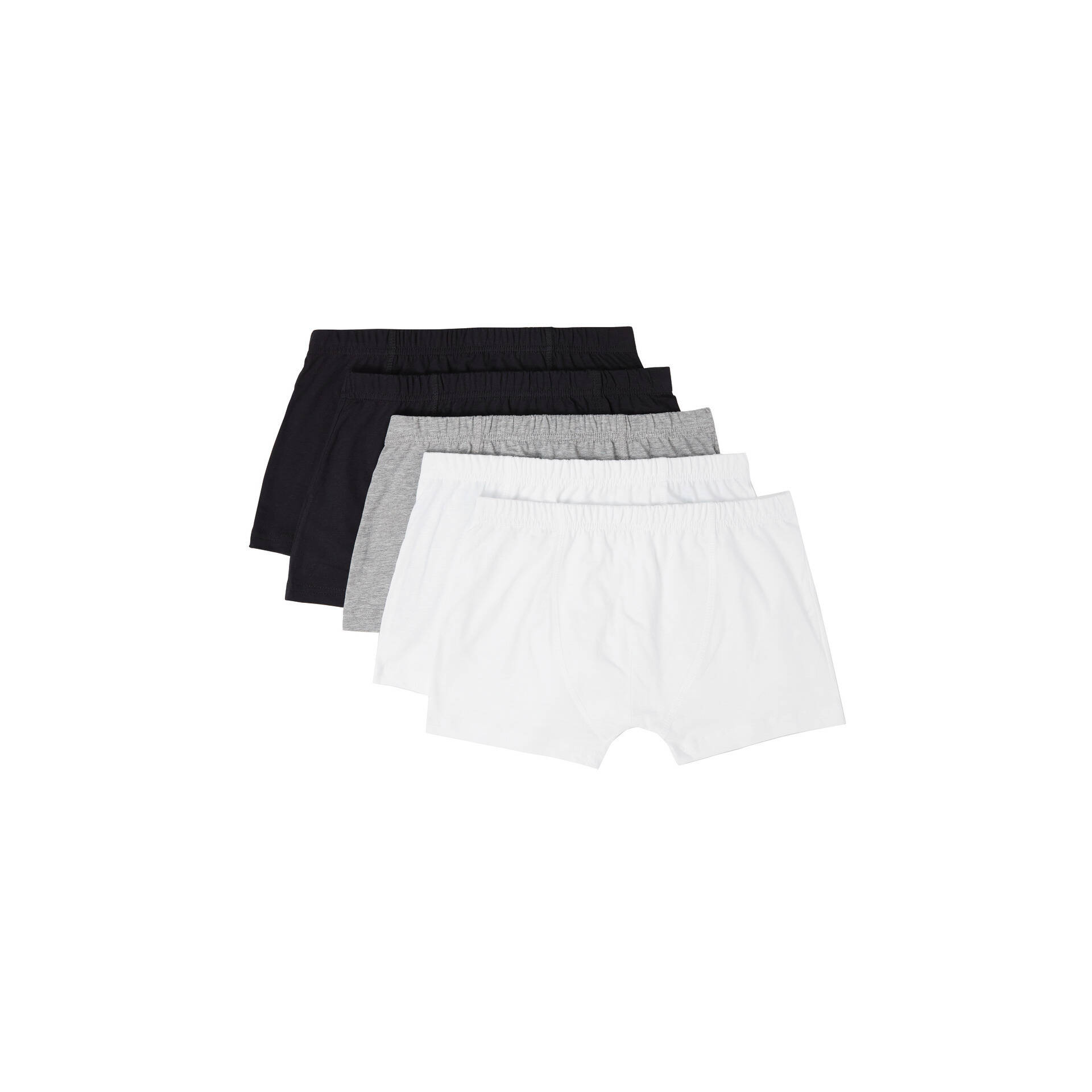 Conjunto 5 Boxers Lisos Algodão Brancos Cinza e Pretos M Homem MO - 1 ...