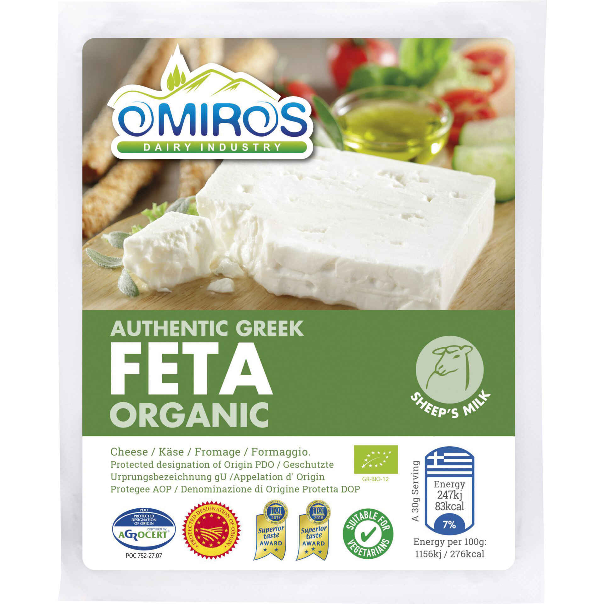 Queijo Feta DOP Biológico Omiros - emb. 150 gr | Continente Online
