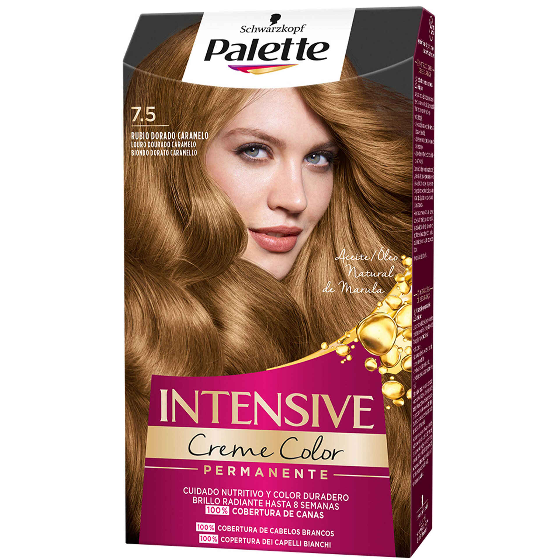 Coloração Permanente Intensive Dourado Caramelo 7.5 Palette ...