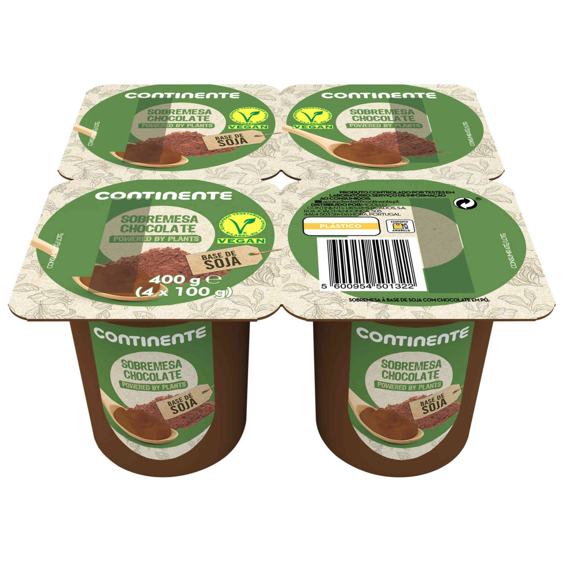 Sobremesa Soja Chocolate Continente - emb. 400 gr (4 un) | Continente ...