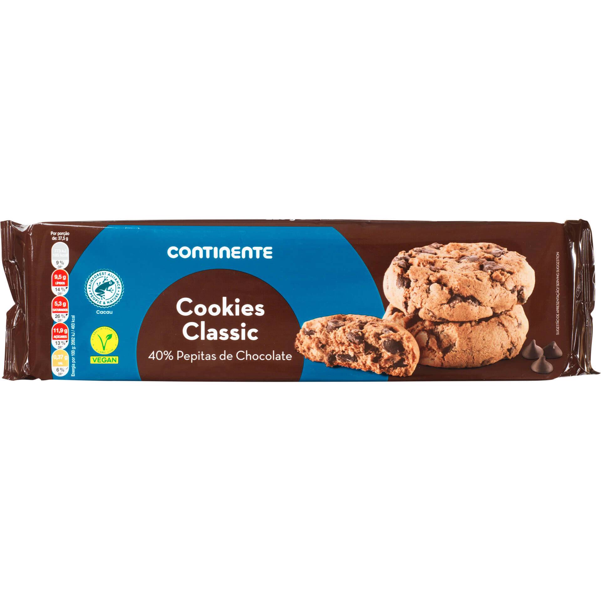 Bolachas Cookies com Pepitas de Chocolate Continente - emb. 225 gr ...