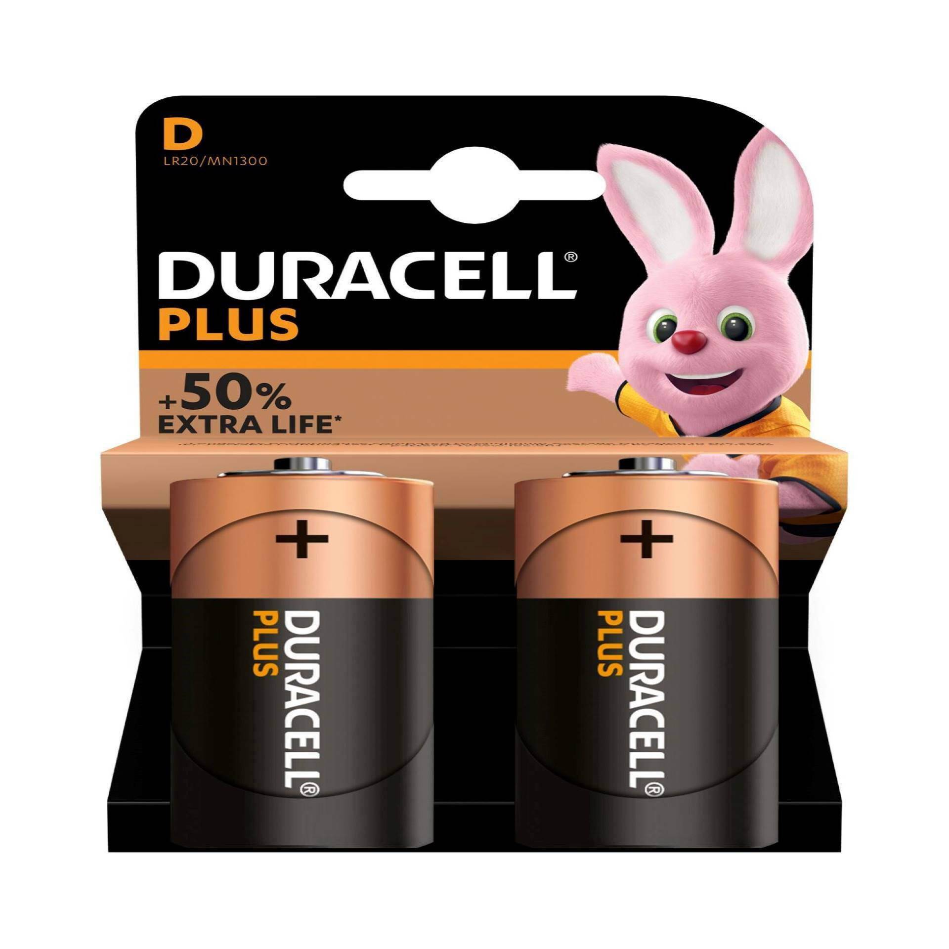 Pilhas D Plus 2 un - Duracell | Continente