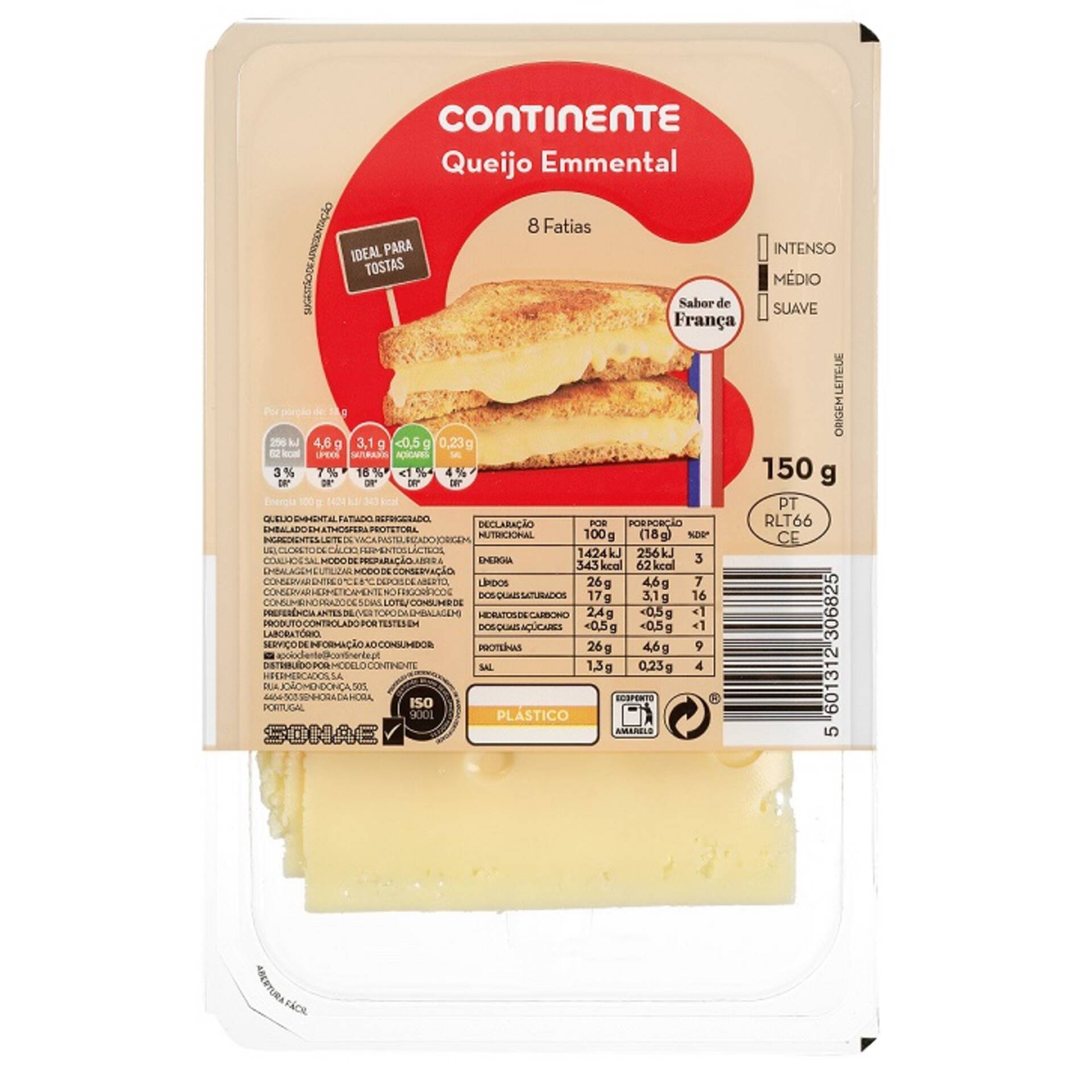 Queijo Emmental Fatiado Continente | Continente Online