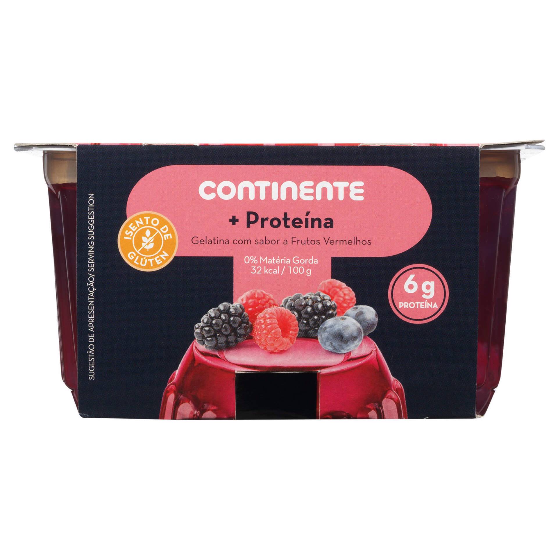 Gelatina Pronta Frutos Vermelhos +Proteína Continente - emb. 400 gr (4 ...