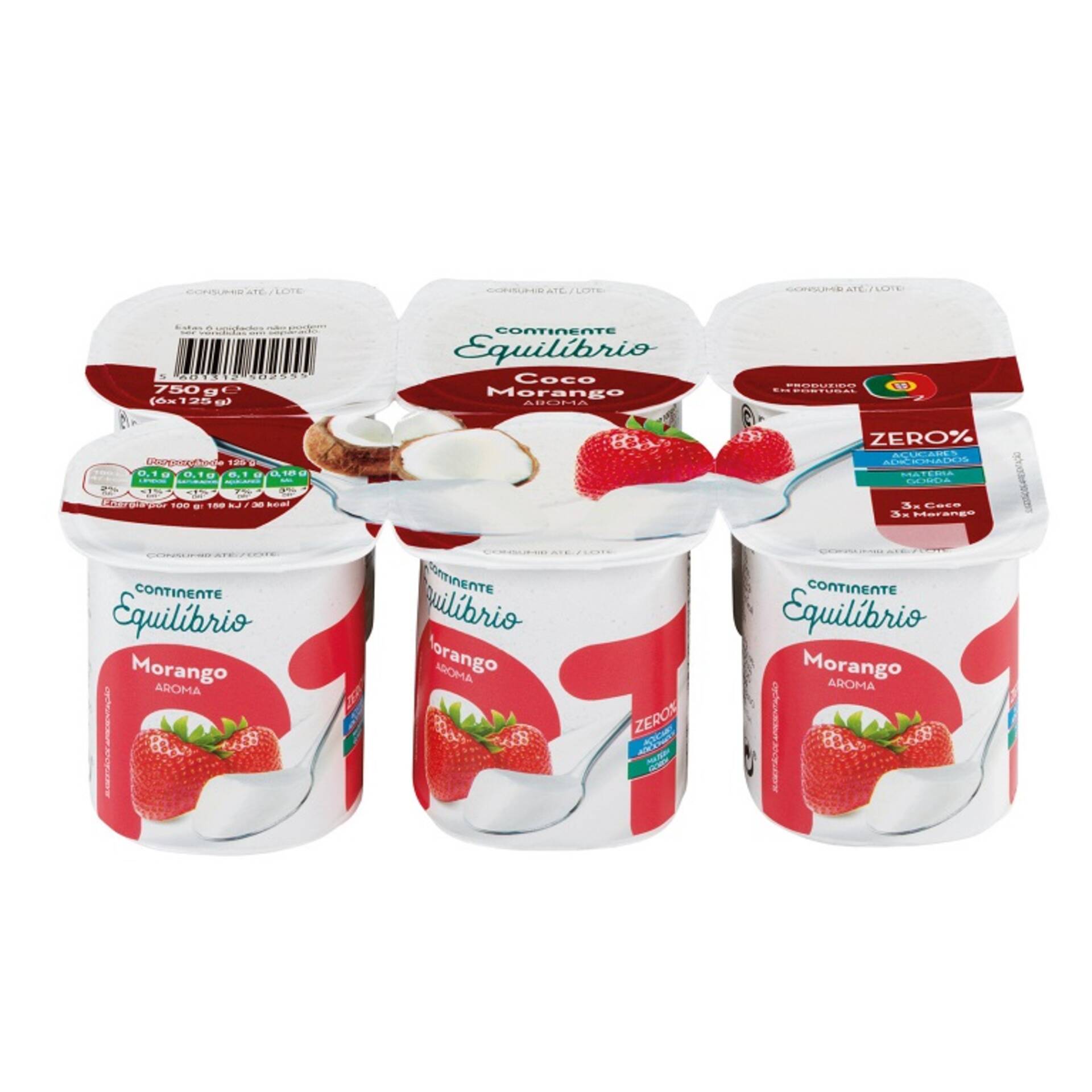 Iogurte Magro Aroma Morango e Coco Continente Equilíbrio | Continente ...