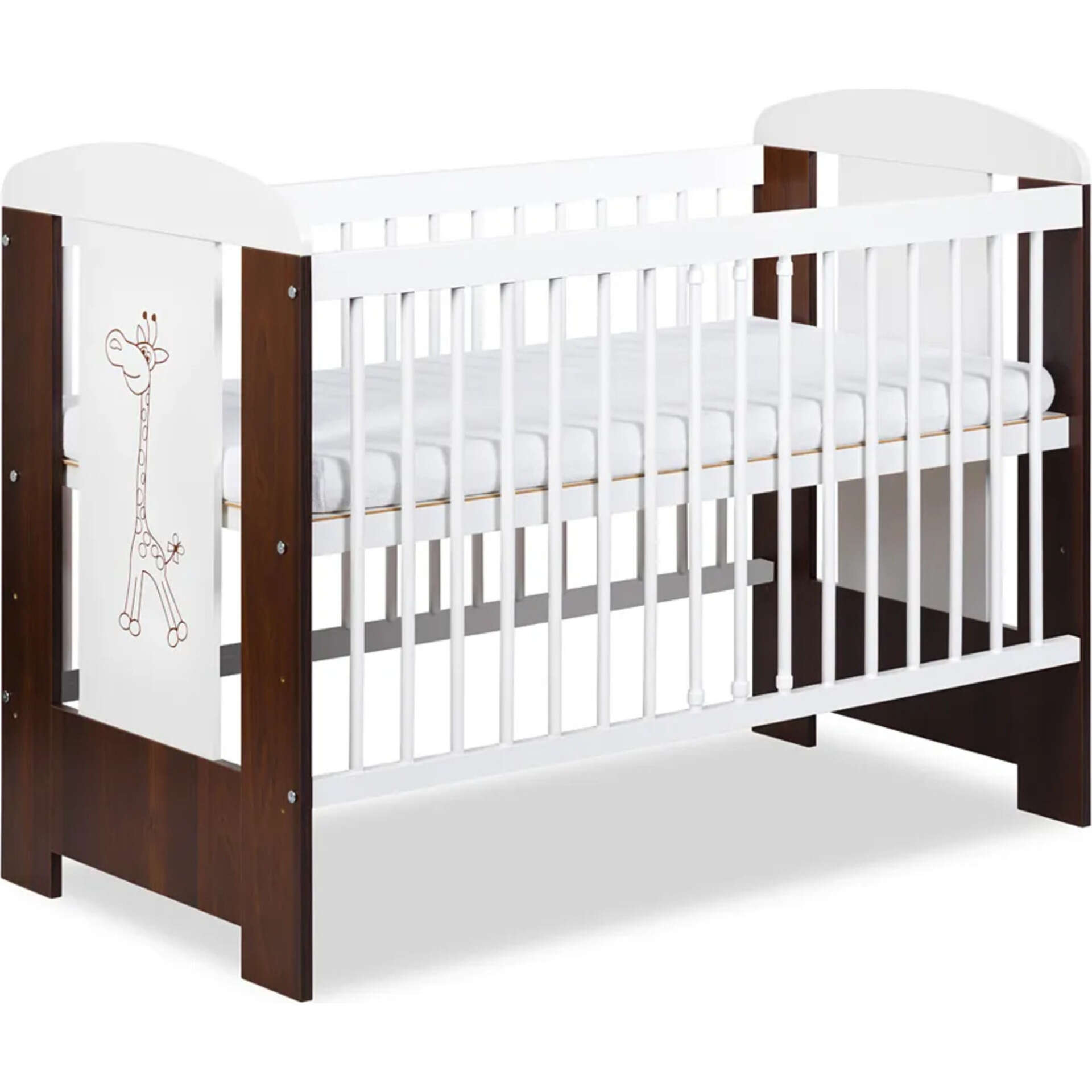 Cama de Grades Nogueira e Branca Girafa Twinko | Continente Online