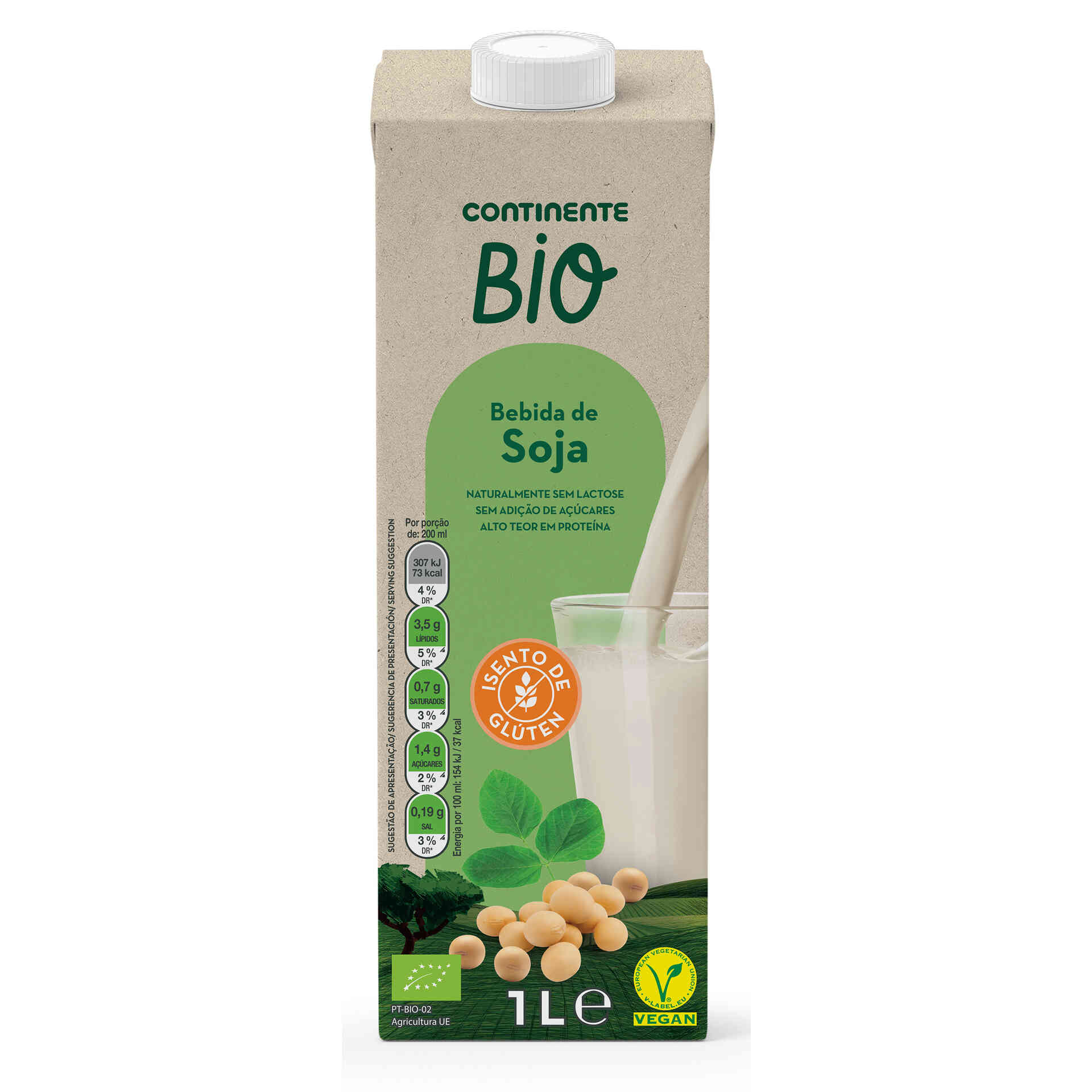 Bebida Vegetal de Soja Continente Bio - emb. 1 lt | Continente Online
