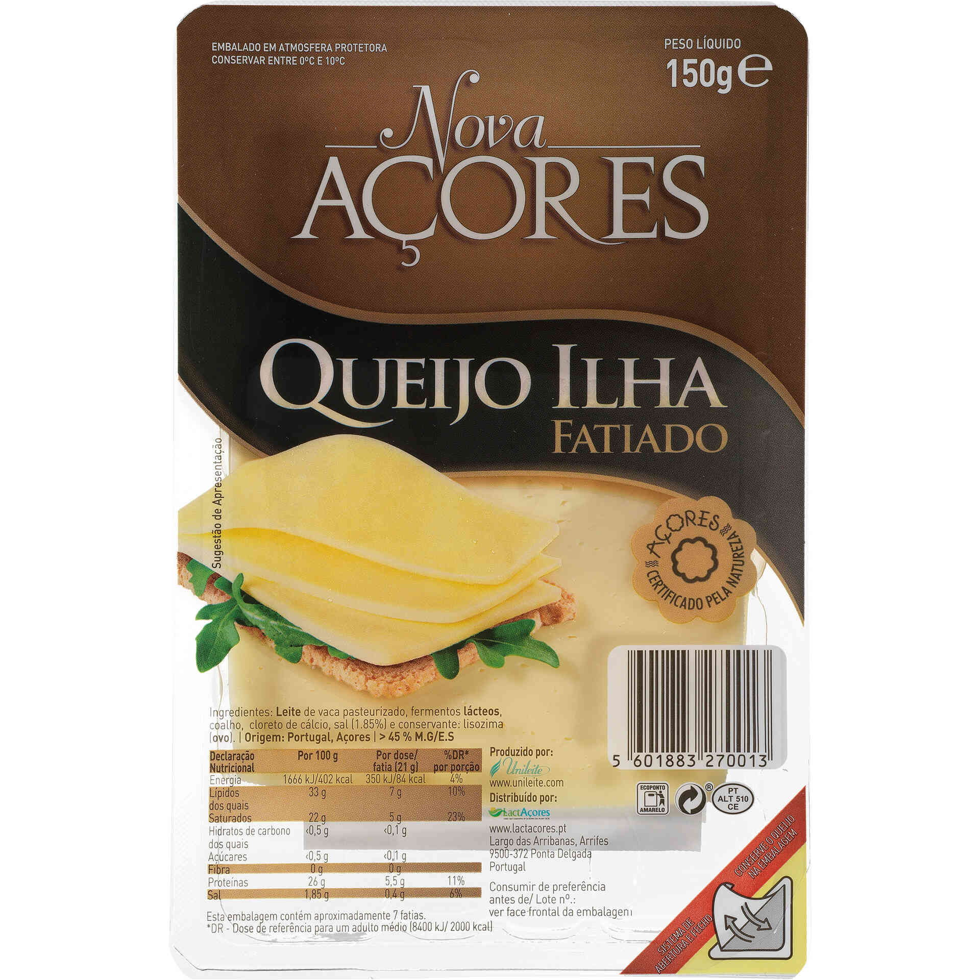 Queijo da Ilha Fatiado Nova Açores - emb. 150 gr | Continente Online