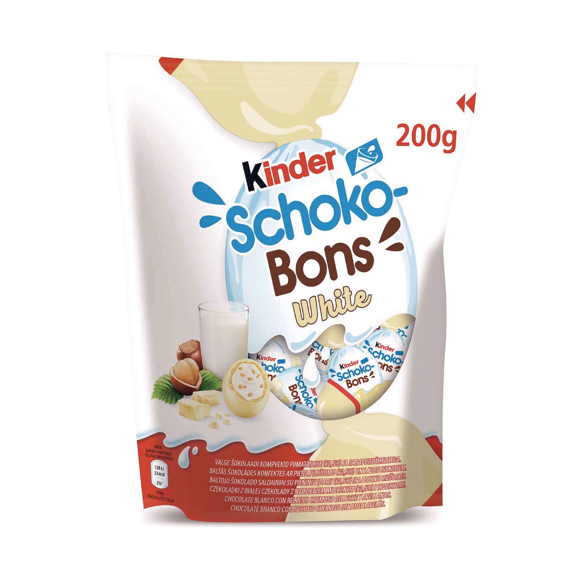 Bombons de Chocolate Branco Schoko-Bons Kinder - emb. 200 gr ...