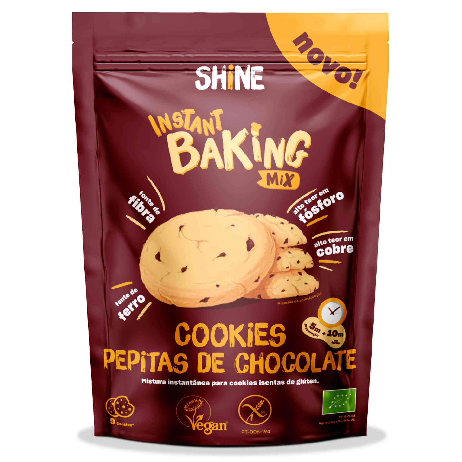 Preparado para Cookies com Pepitas de Chocolate sem Glúten Shine - emb ...