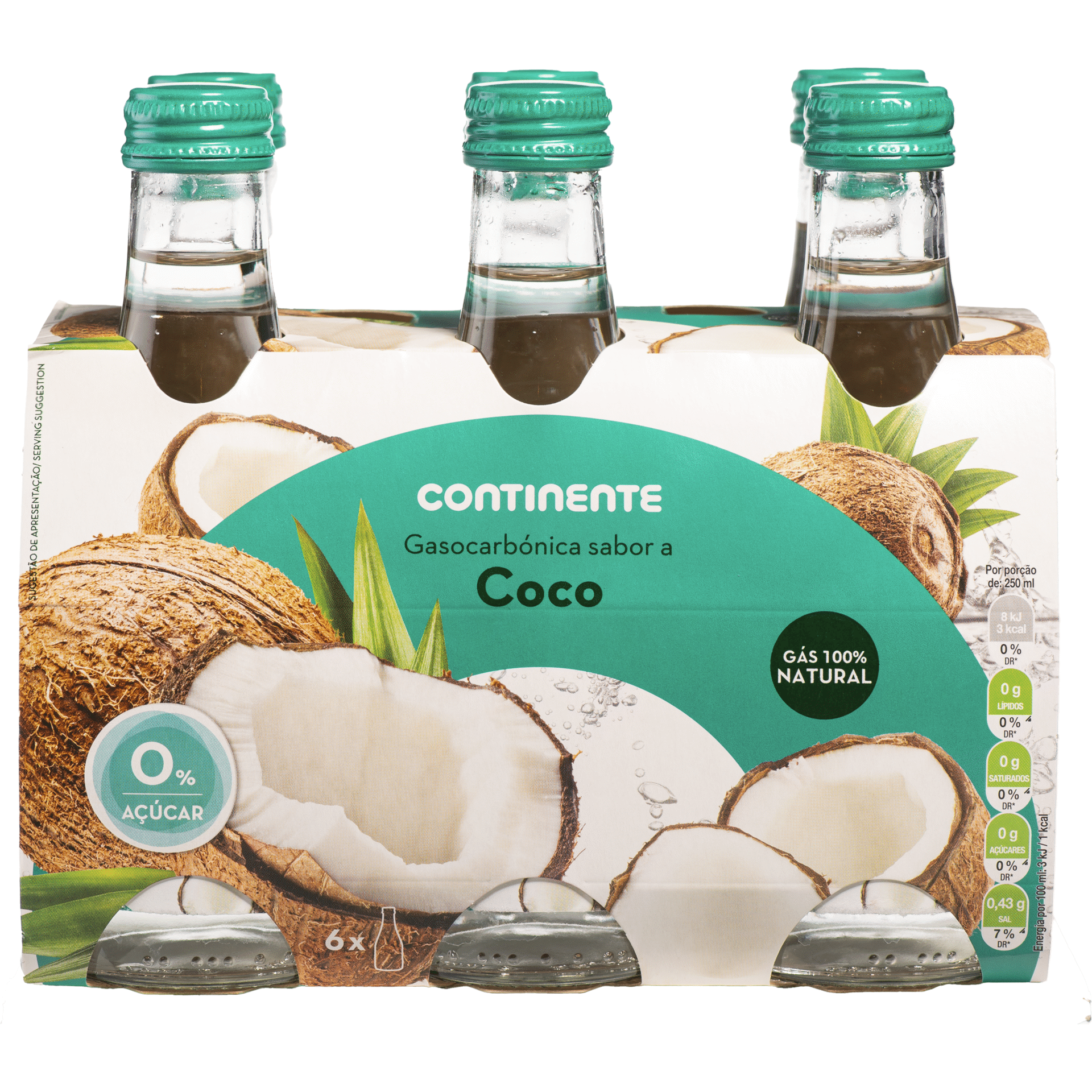 Água com Gás Coco Continente - emb. 6 x 25 cl | Continente Online