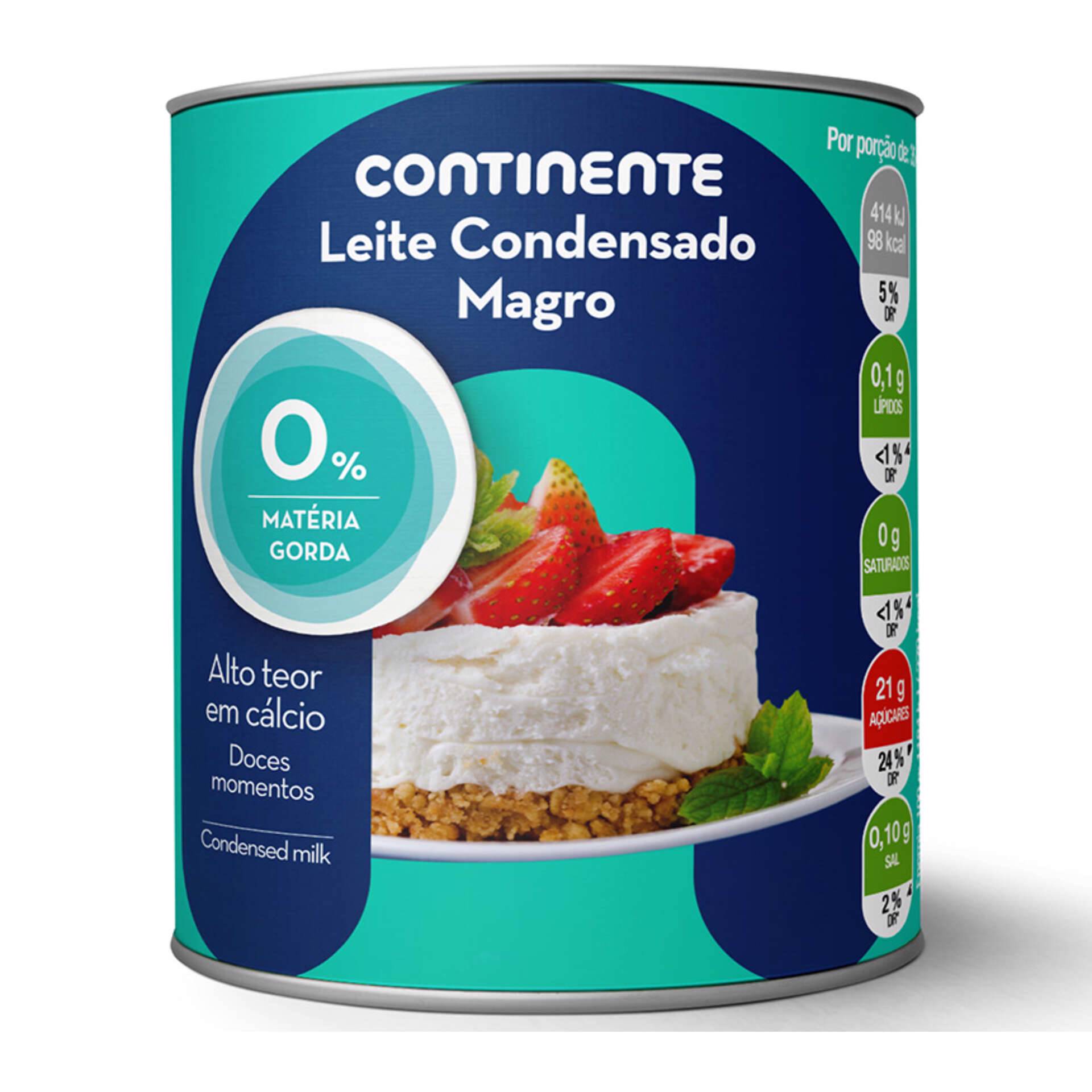 Leite Condensado Magro Continente - emb. 397 gr | Continente Online