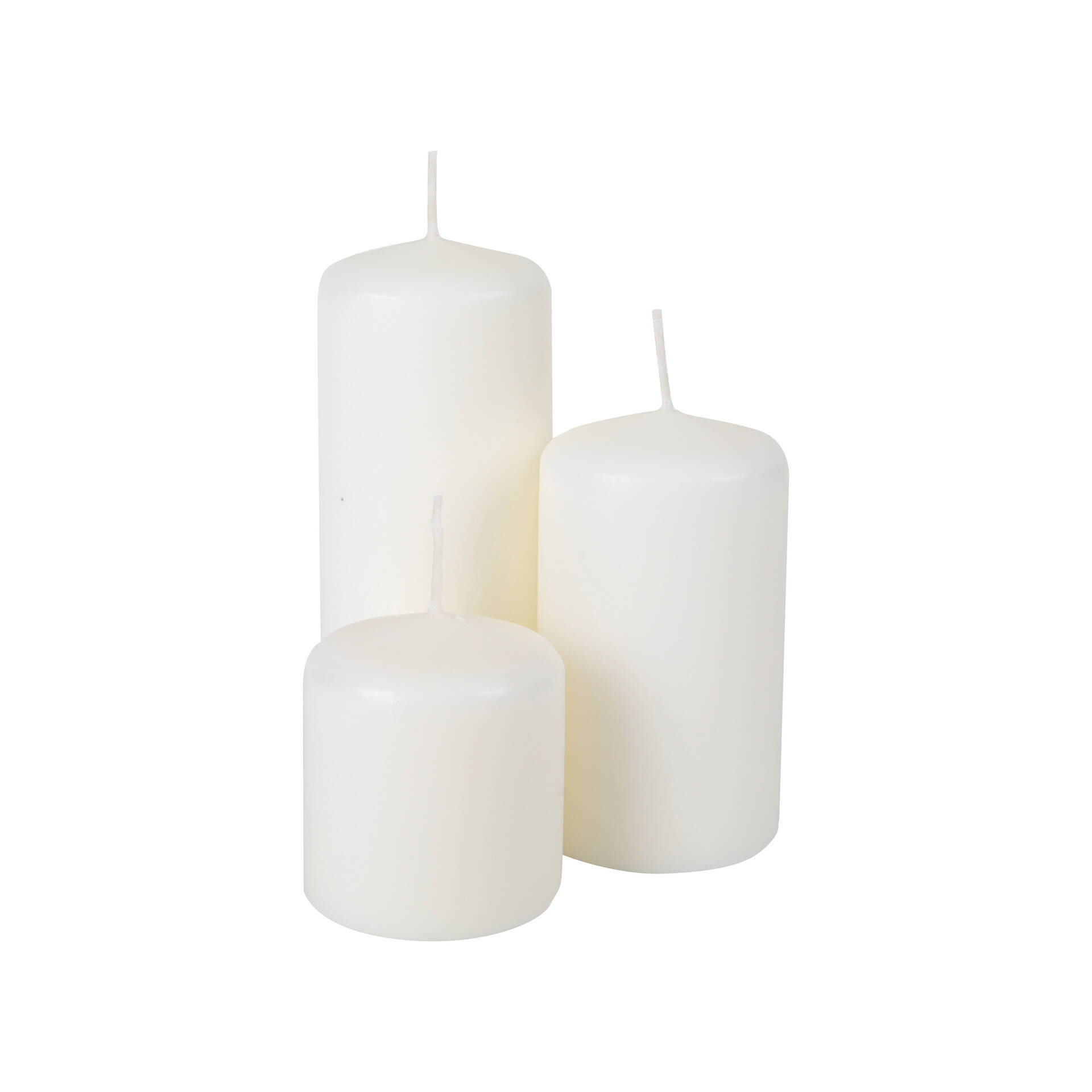 Conjunto 3 Velas Pilar Brancas Kasa | Continente Online