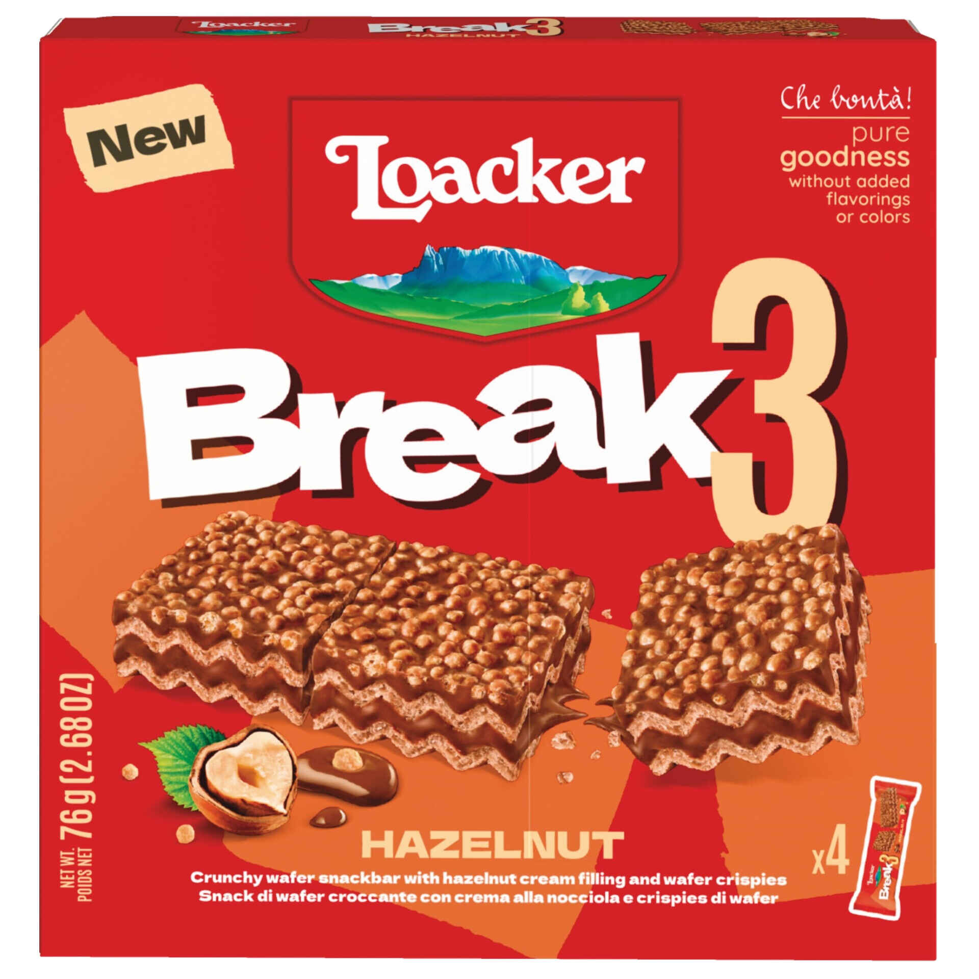 Bolachas Wafers com Recheio de Avelã Loacker | Continente Online