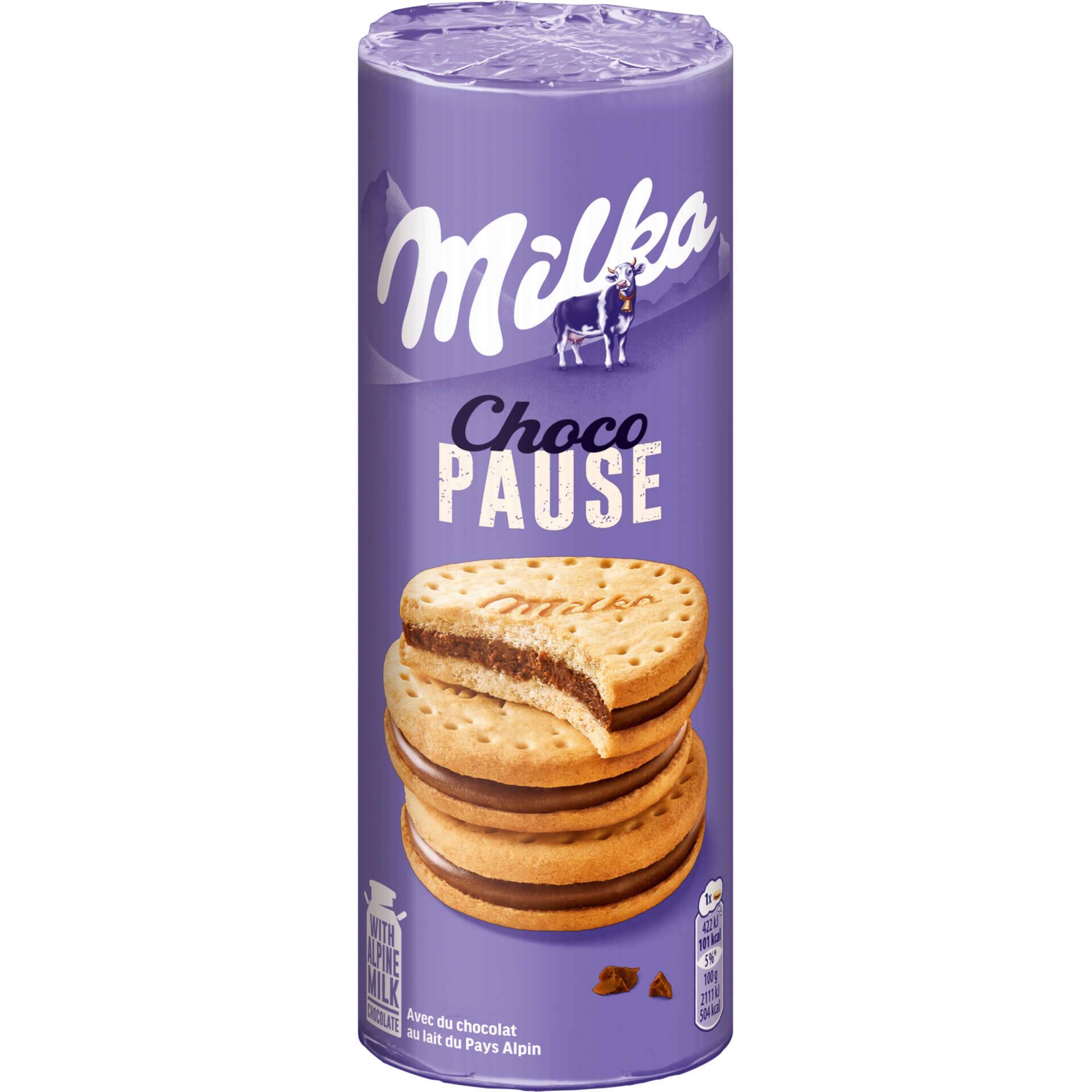 Bolachas Recheadas Chocolate Choco Pause Milka - emb. 266 gr ...