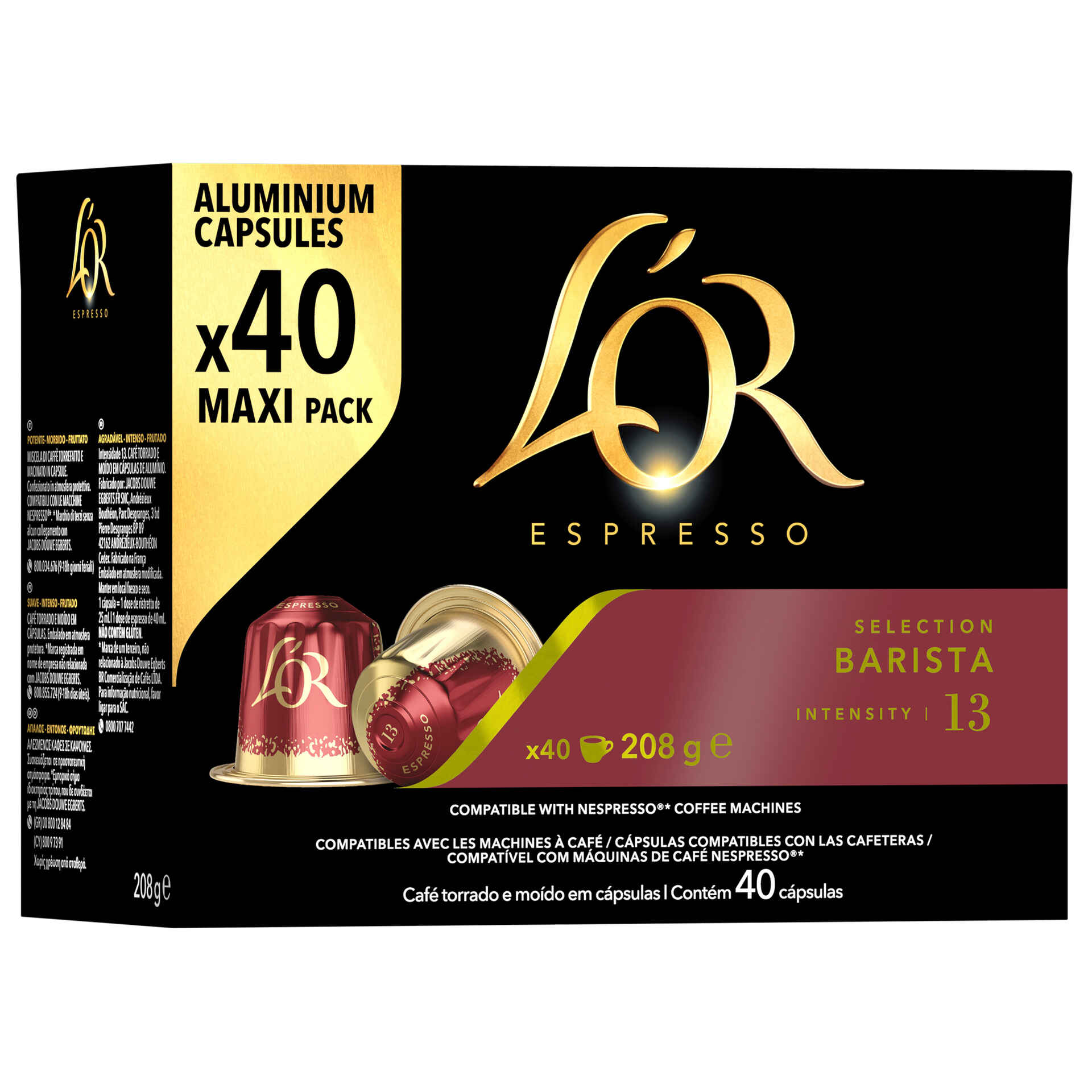 Cápsulas de Café Barista Int 13 L'Or - emb. 40 un | Continente Online