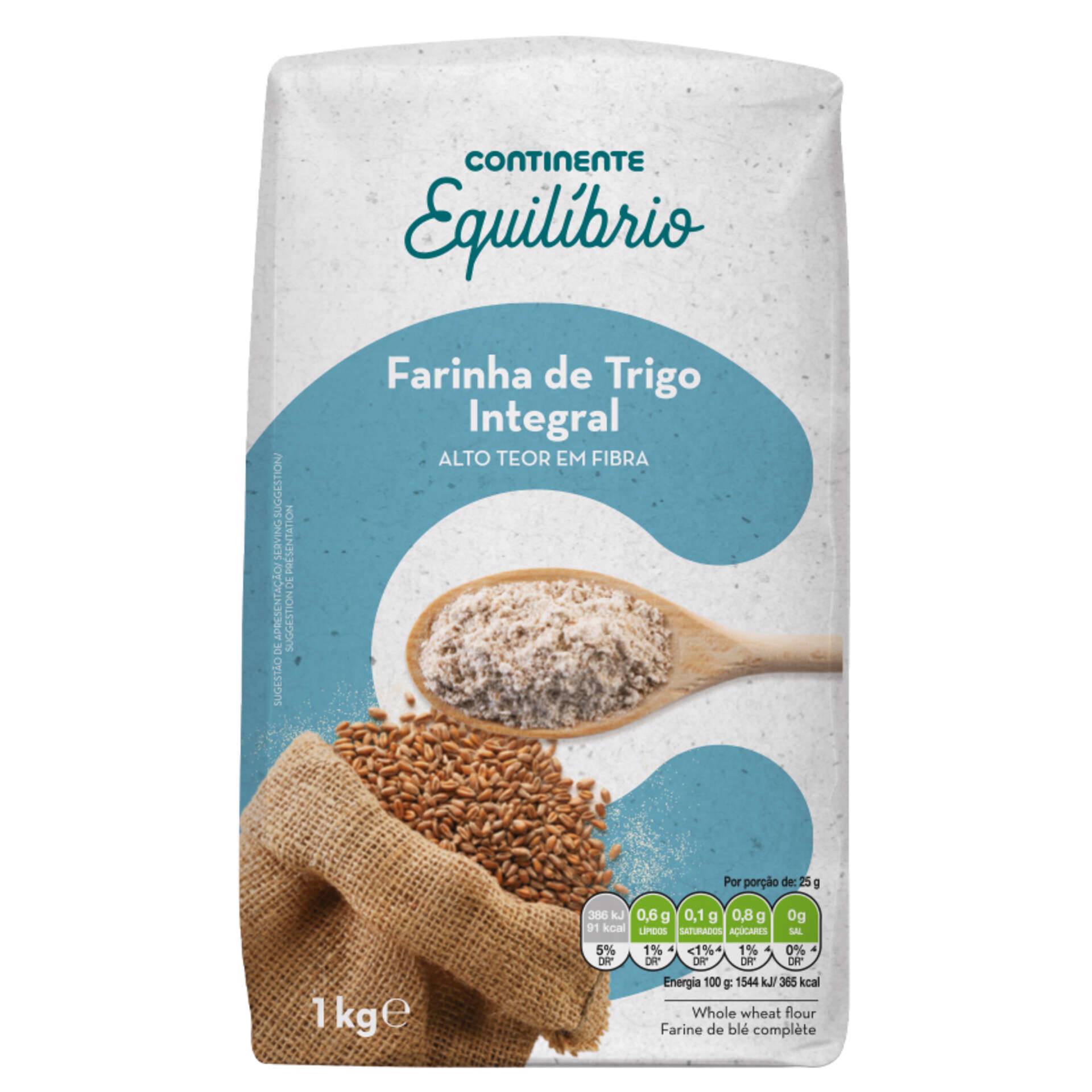 Farinha de Trigo Integral Continente Equilíbrio - emb. 1 kg ...
