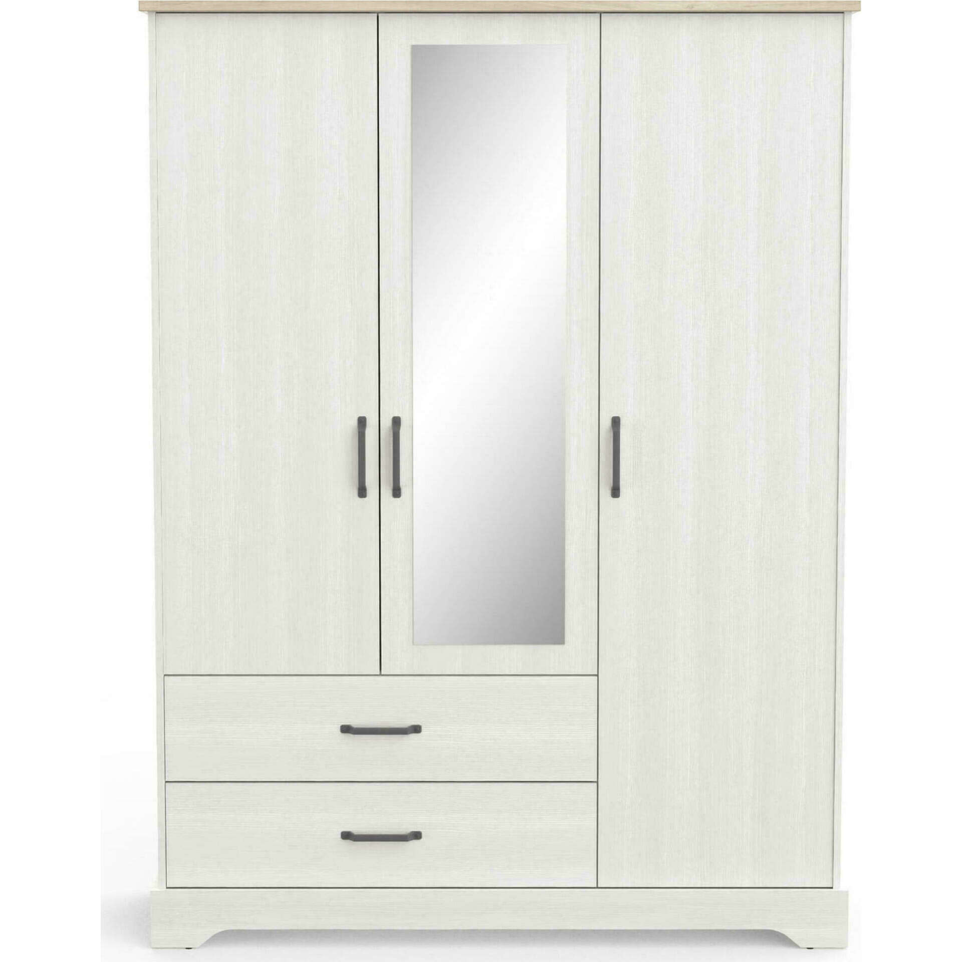 Roupeiro 3 Portas 149x57x200cm Branco e Carvalho Cottage - 1 un ...