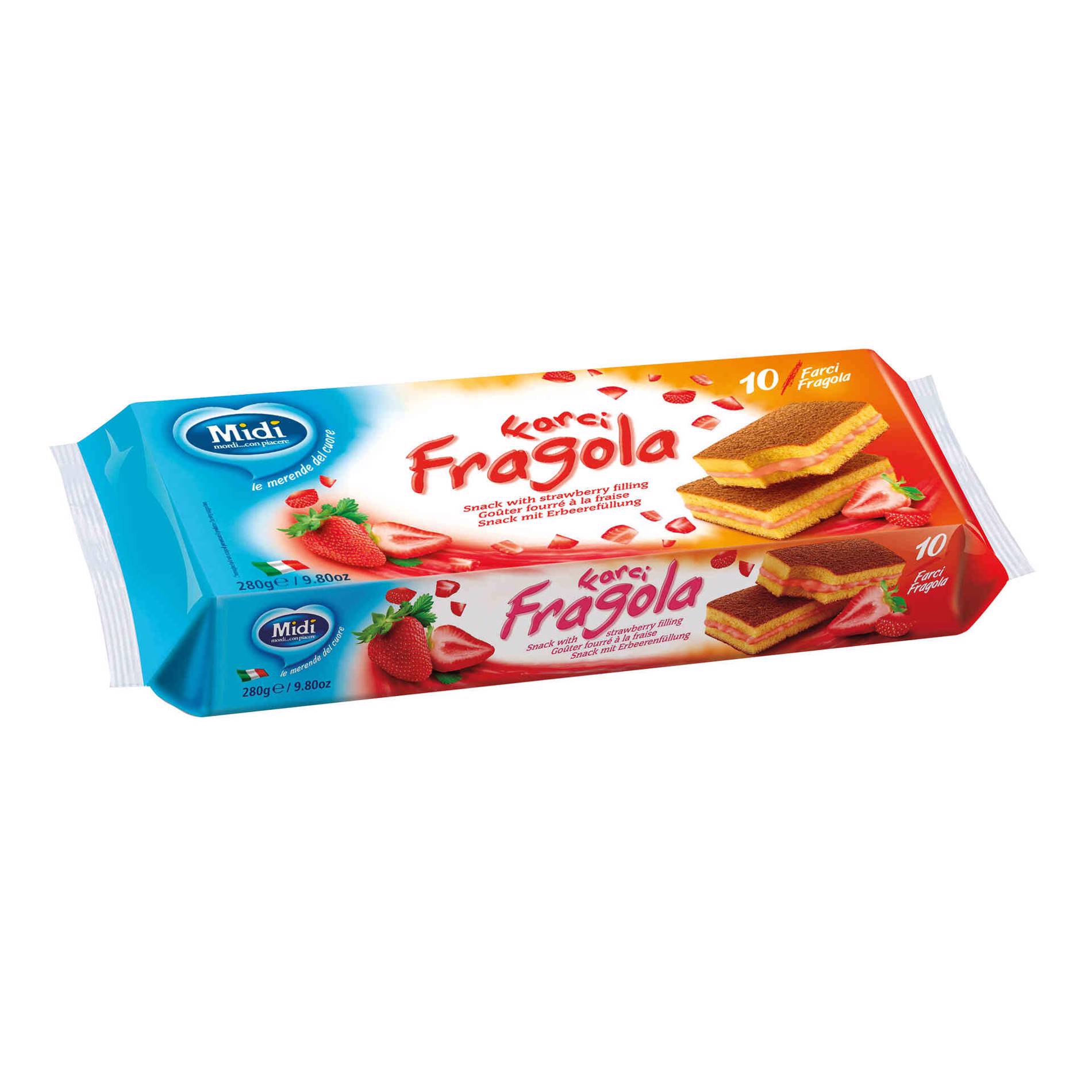 Bolo Farci de Morango Midi - emb. 280 gr (10 un) | Continente Online